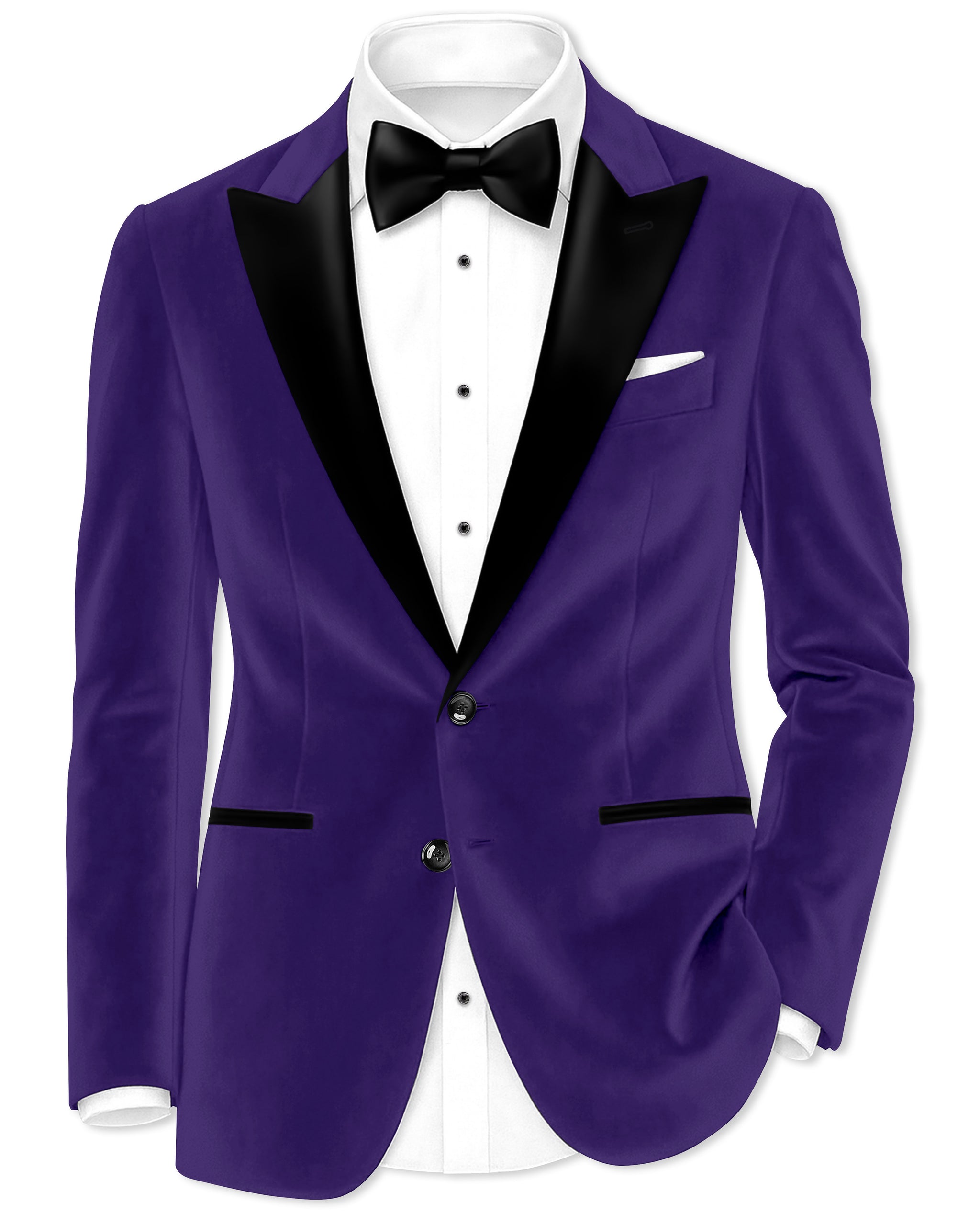 Velaris-Jacarta Purple Plain-Solid Premium Velvet Tuxedo-Blazer for Men.