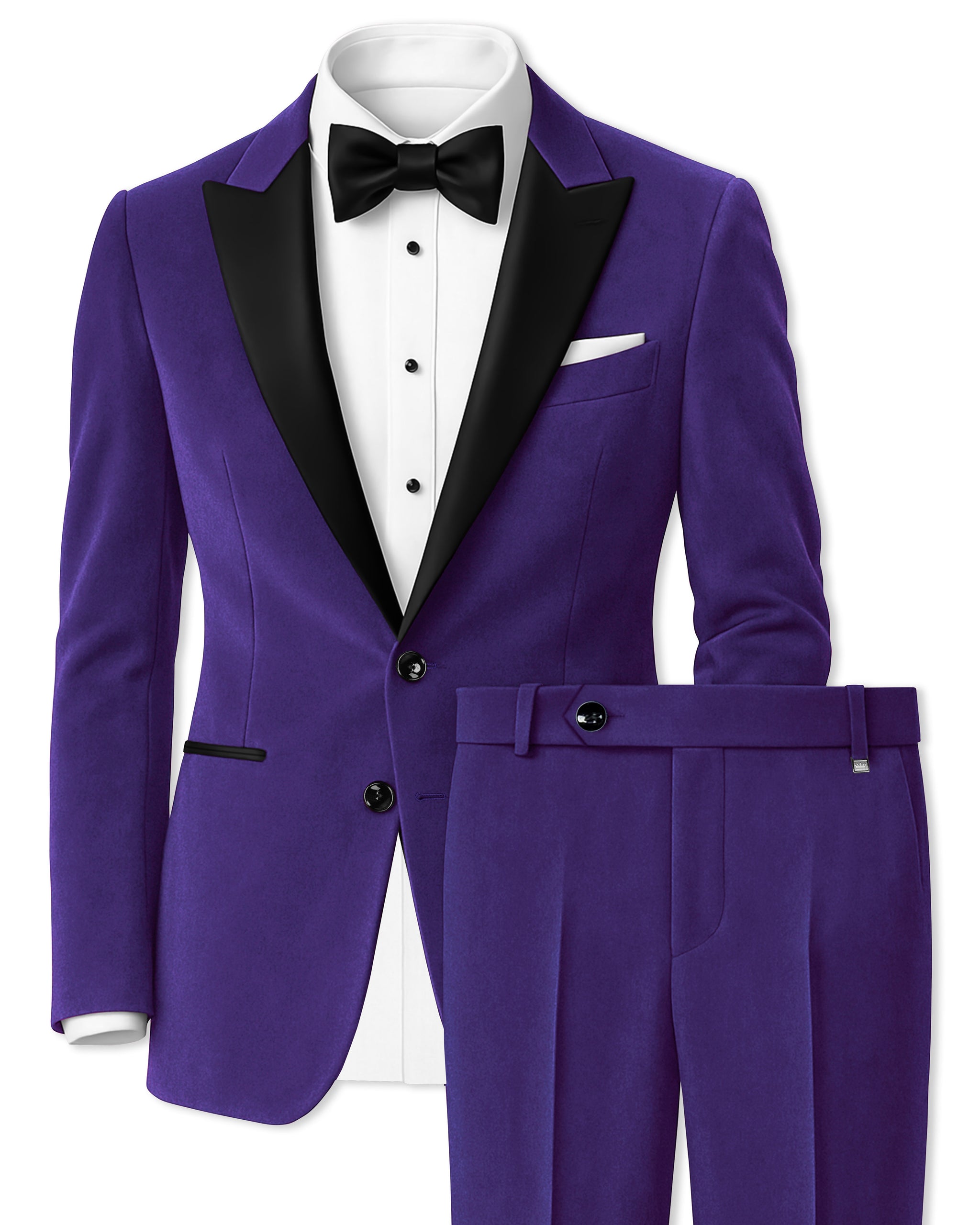 Velaris-Jacarta Purple Plain-Solid Premium Wool Rich Tuxedo-Suit for Men.