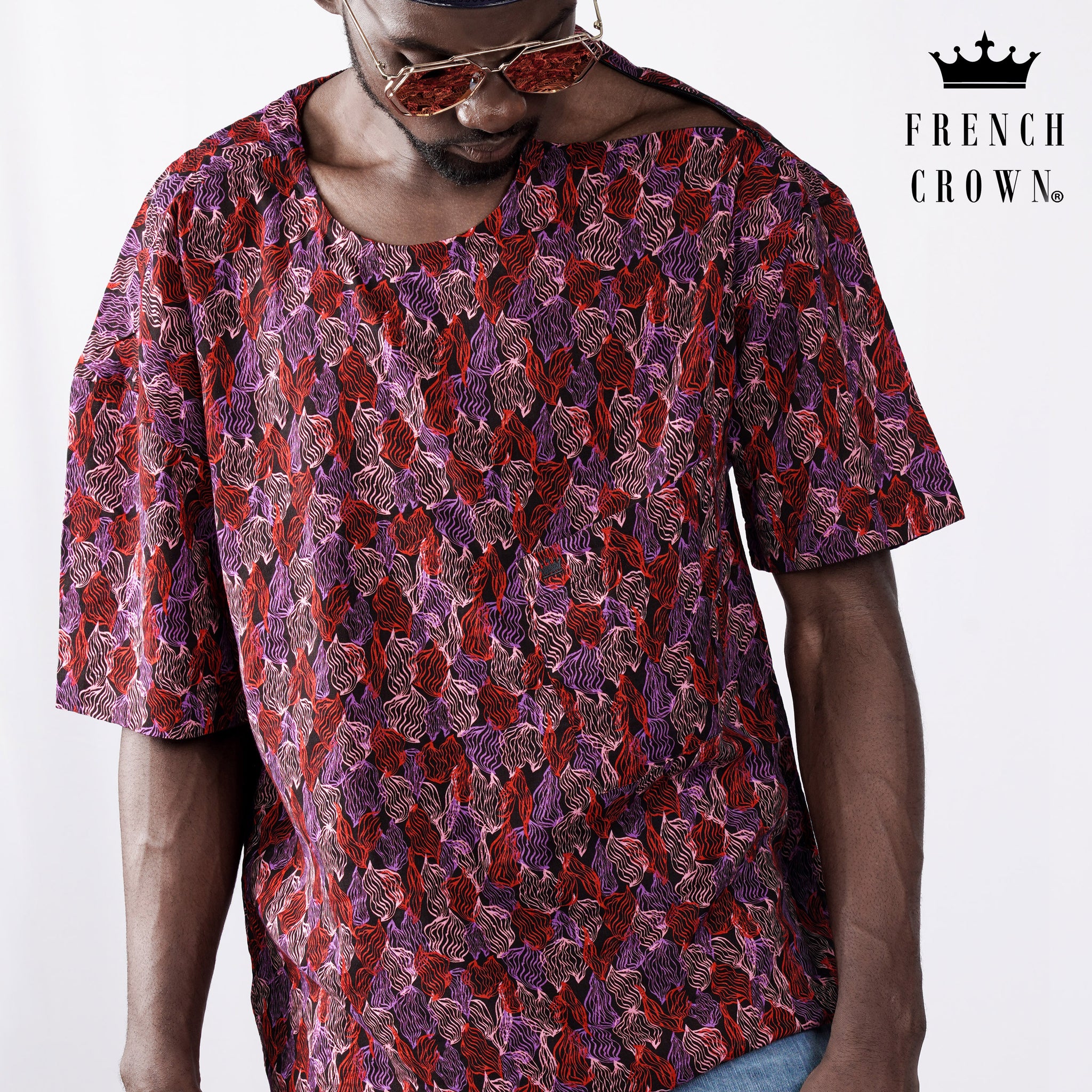 Sinopia Red and Black Formal/Casual Prints Premium Cotton Shirt For Men ...