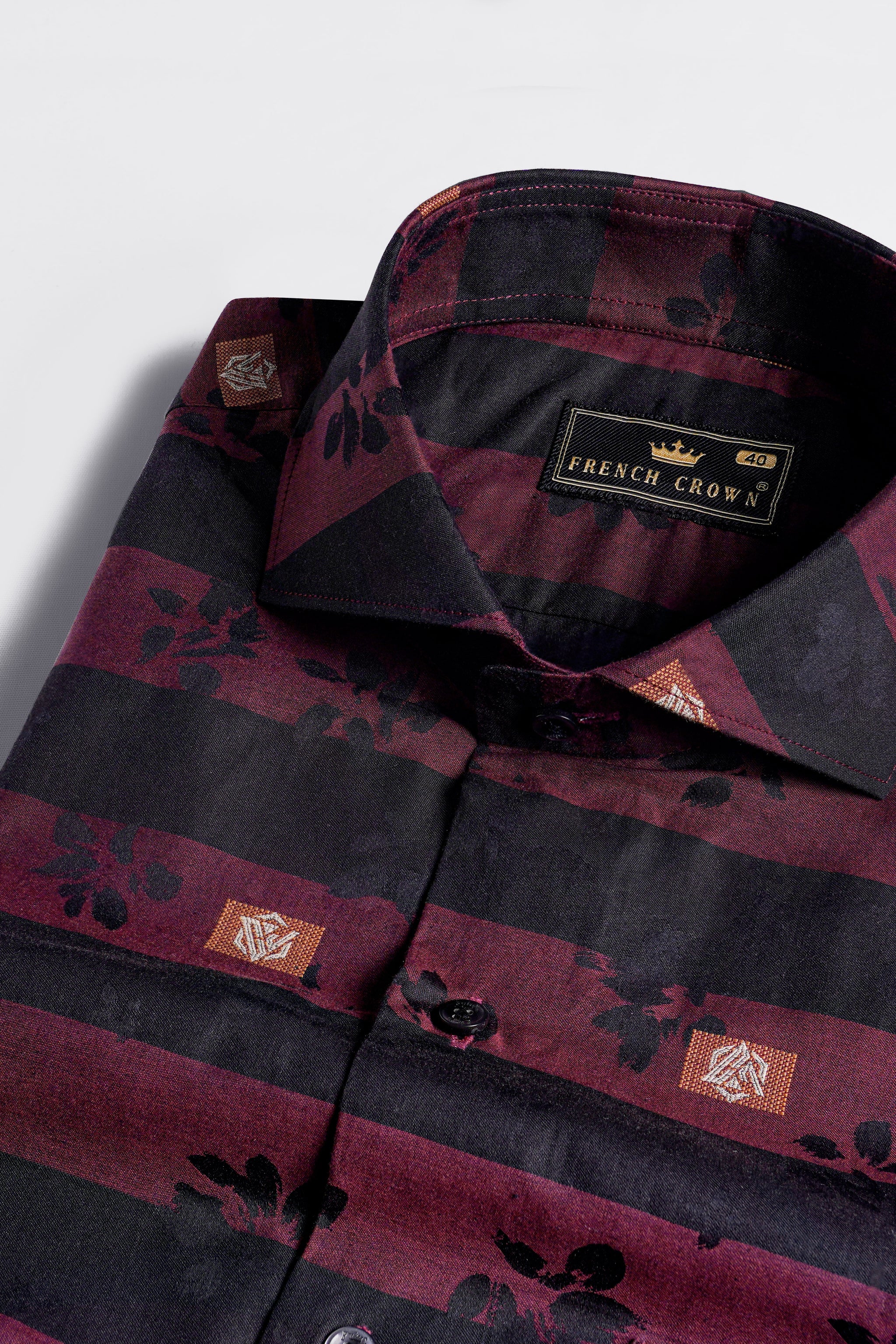 Buccaneer Wine and Shark Black Formal/Casual Textured Premium Cotton ...