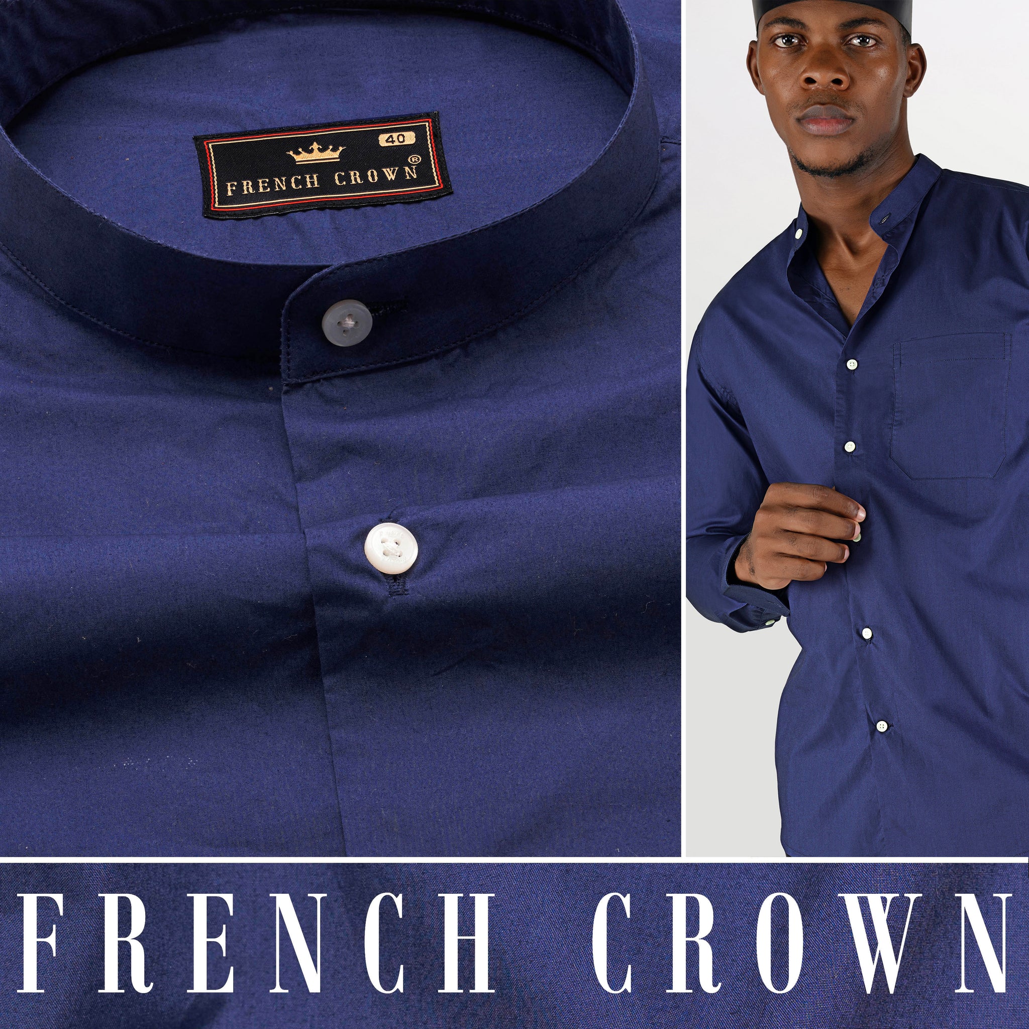 Gunmetal Blue Formal/Casual Plain-Solid Premium Cotton Shirt For Men ...