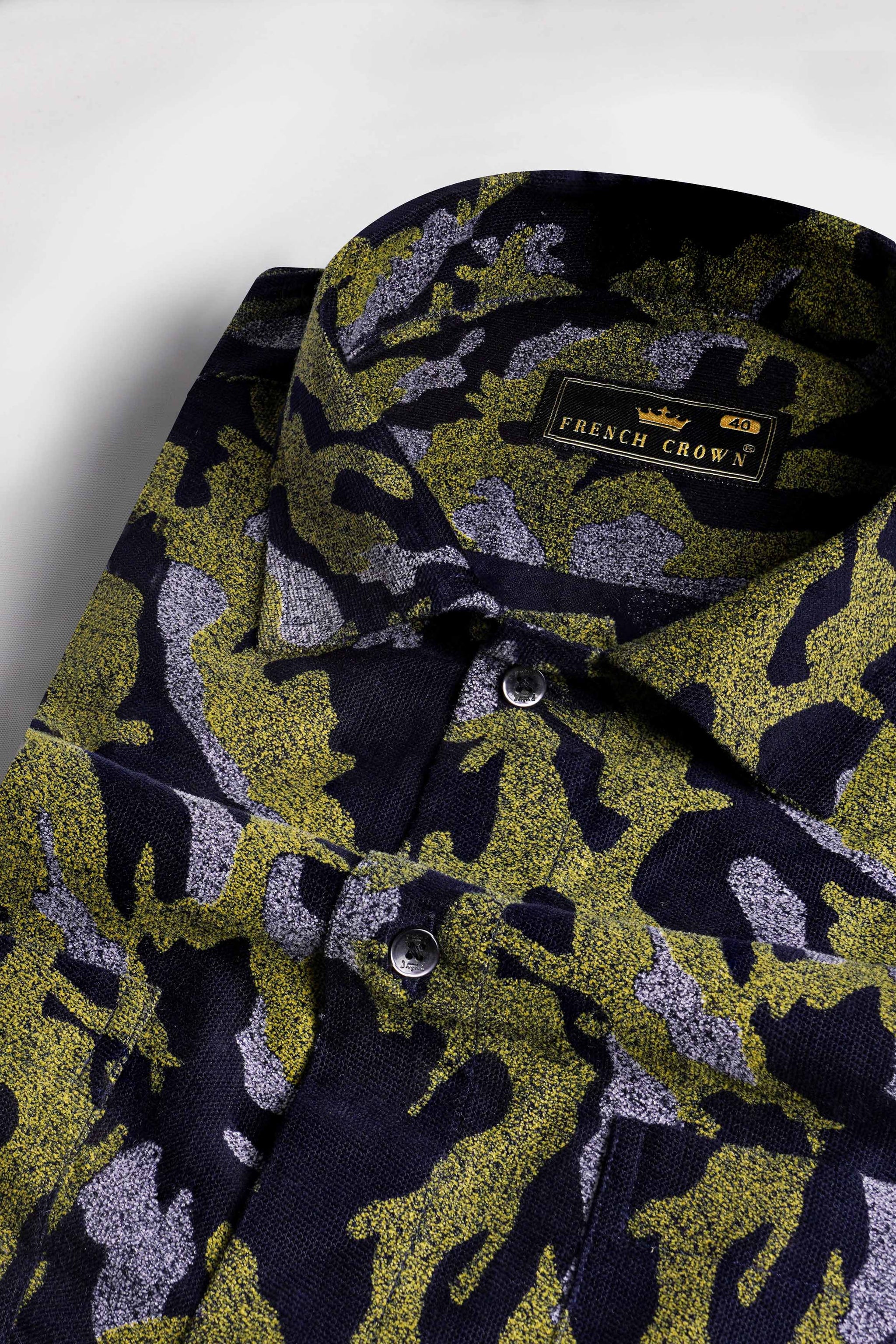 Jade Black and Sycamore Green Casual Prints Premium Cotton Shirt For Men