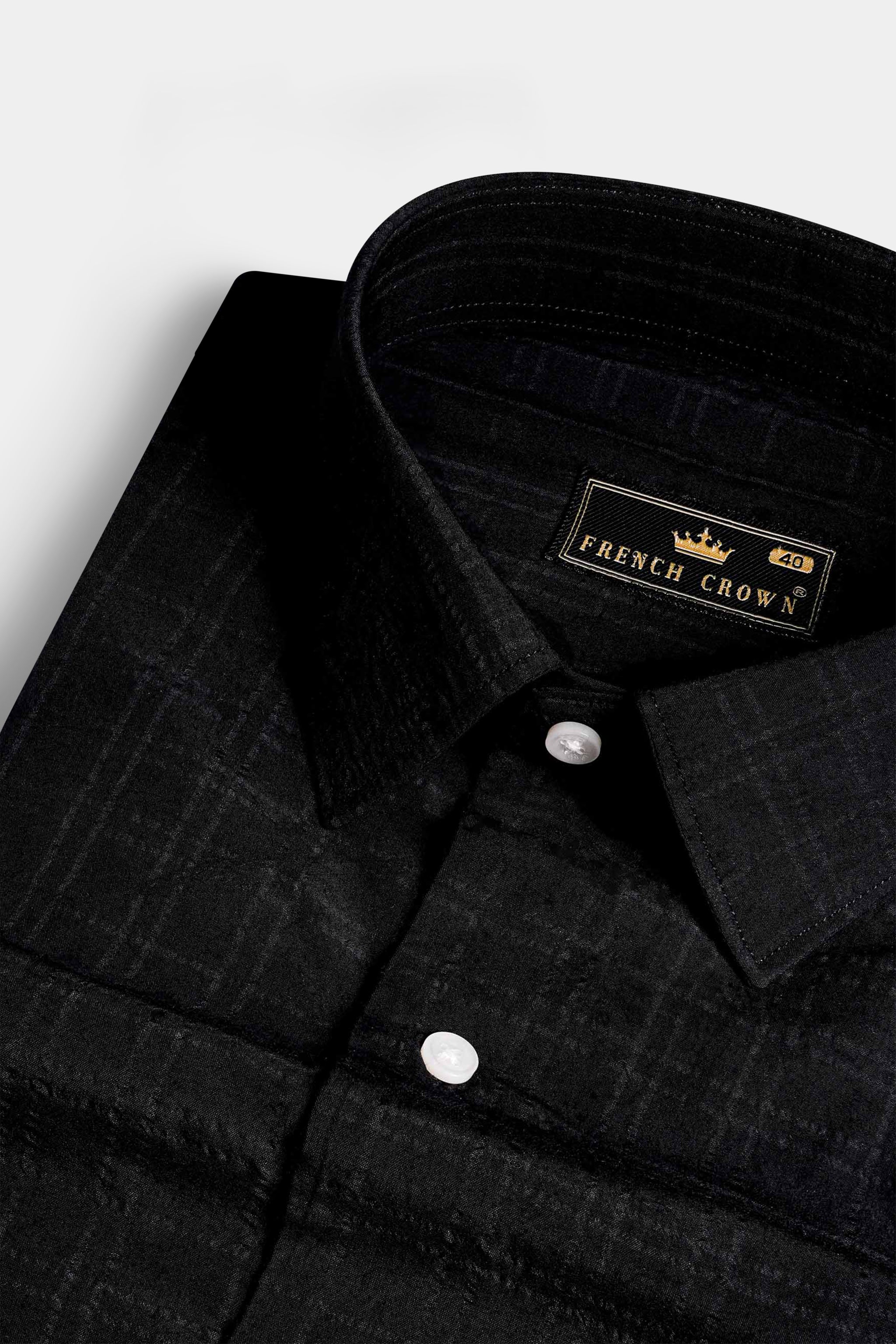 Jade Black Formal/Casual Checks-Plaid Premium Cotton Shirt For Men