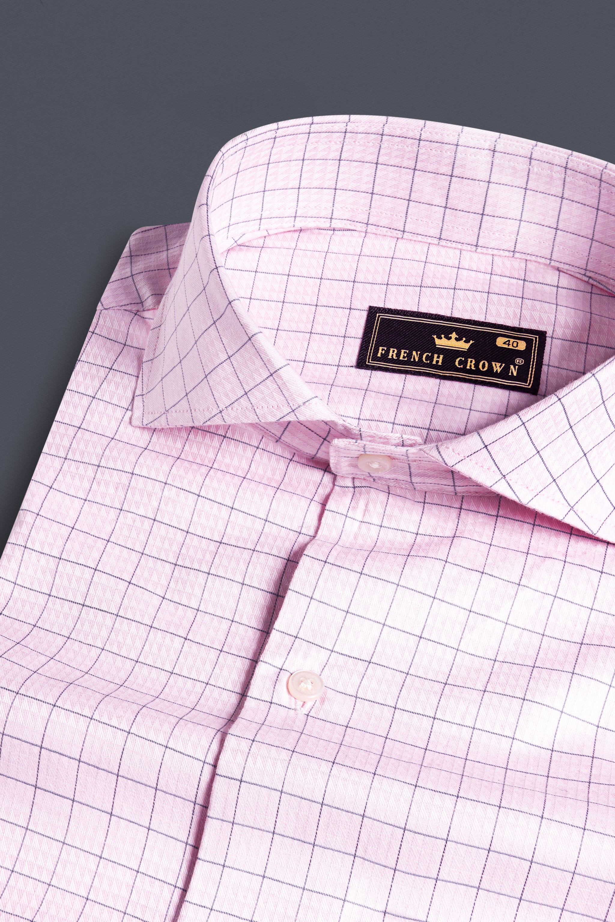 Languid Pink Formal/Casual Textured Premium Cotton Shirt For Men