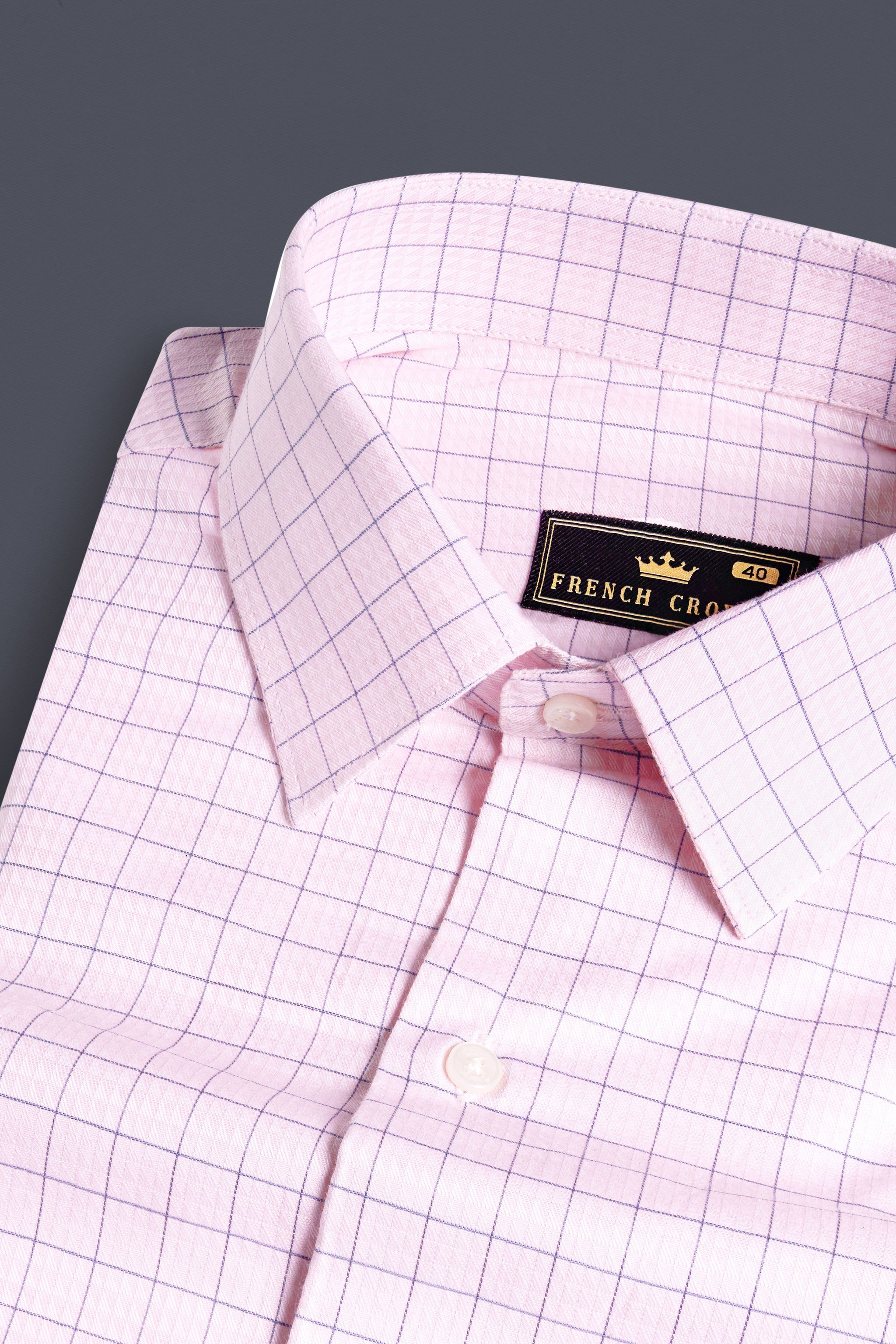 Languid Pink Formal/Casual Textured Premium Cotton Shirt For Men