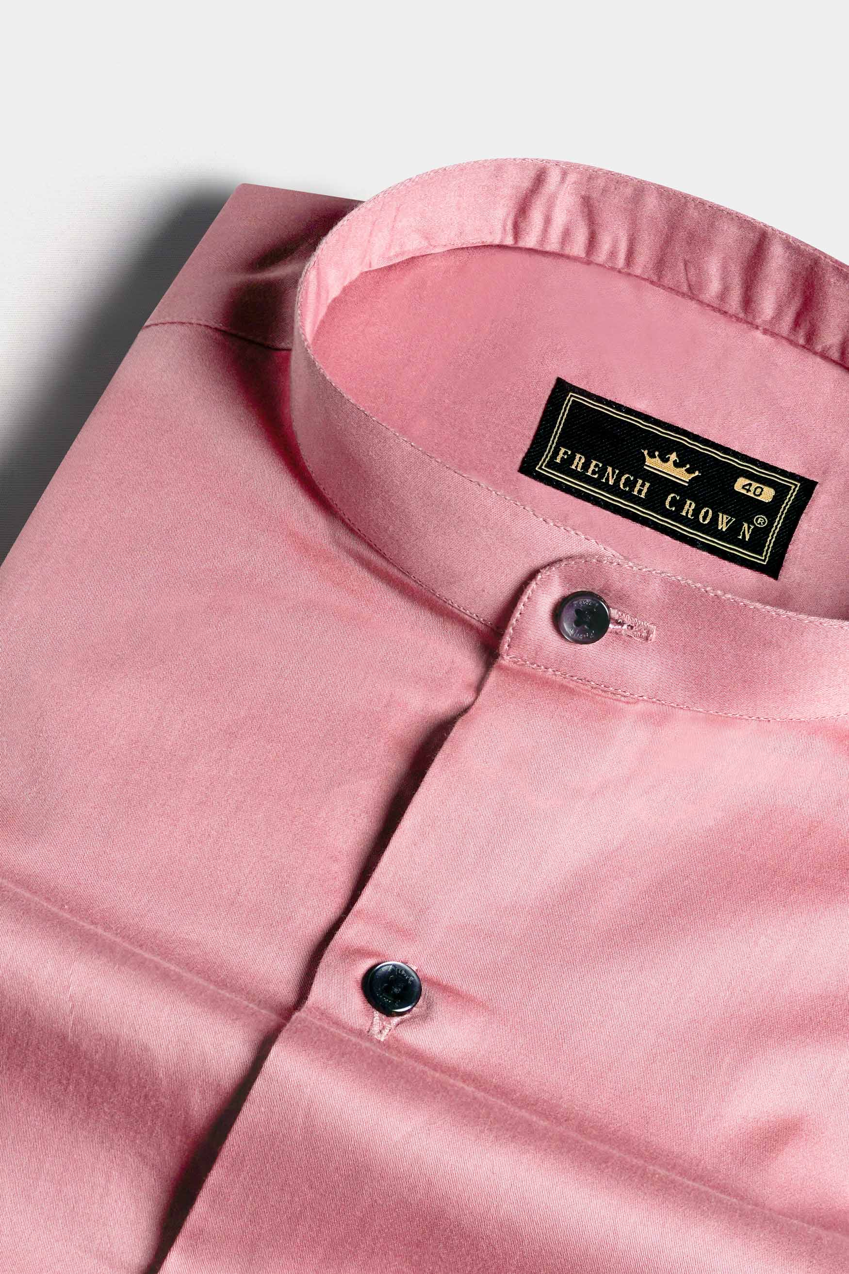 Shilo Pink Formal Plain-Solid Premium Cotton Shirt For Men