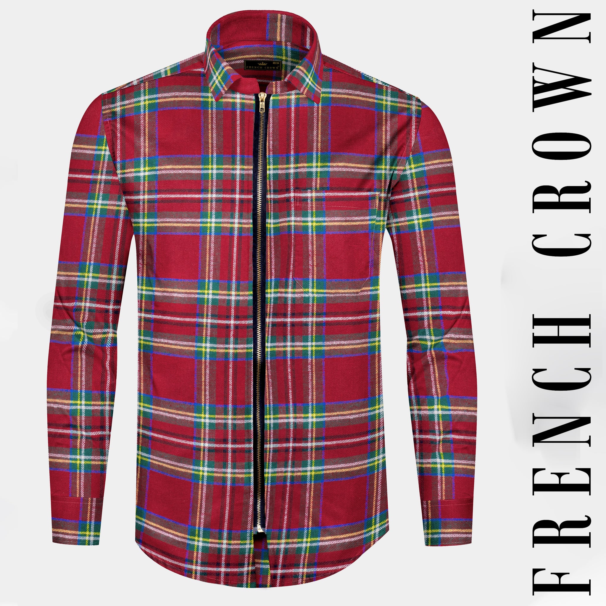 Shiraz Red Formal / Casual Checks-Plaid Premium Cotton Shirt For Men