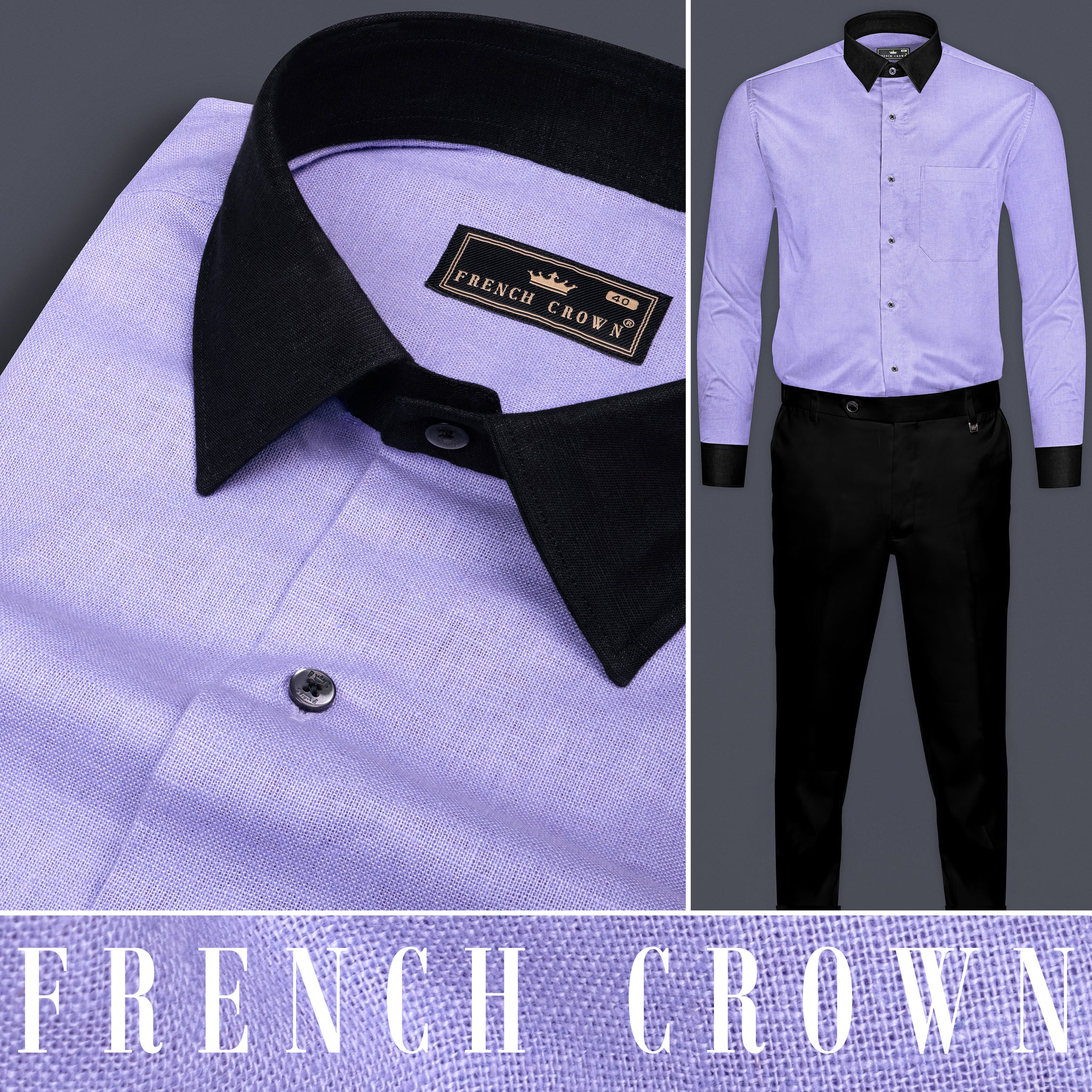 Melrose Purple Formal / Casual Textured Premium Cotton Shirt For Men