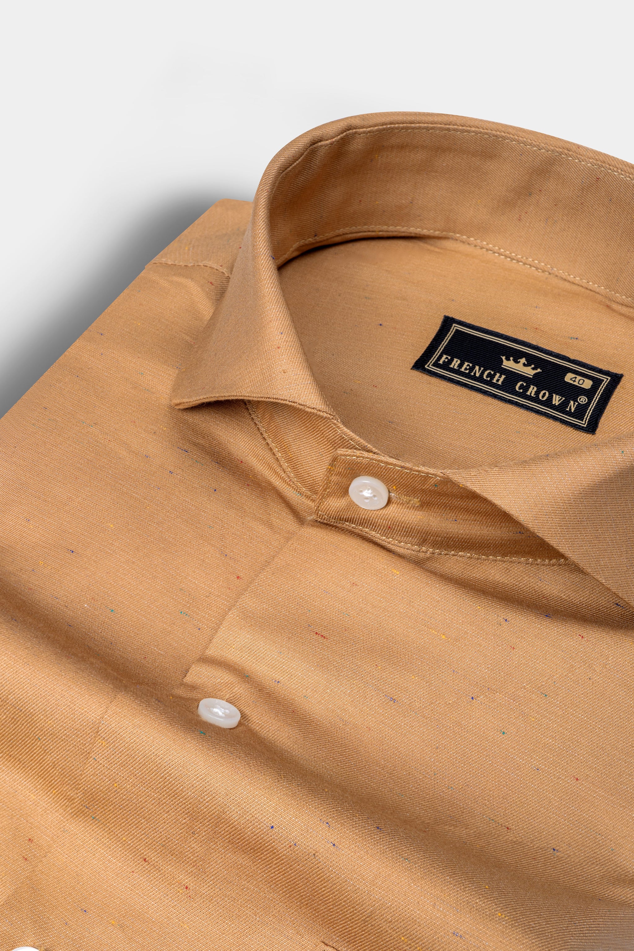 Camel Cream Formal Plain-Solid Premium Cotton Shirt For Men