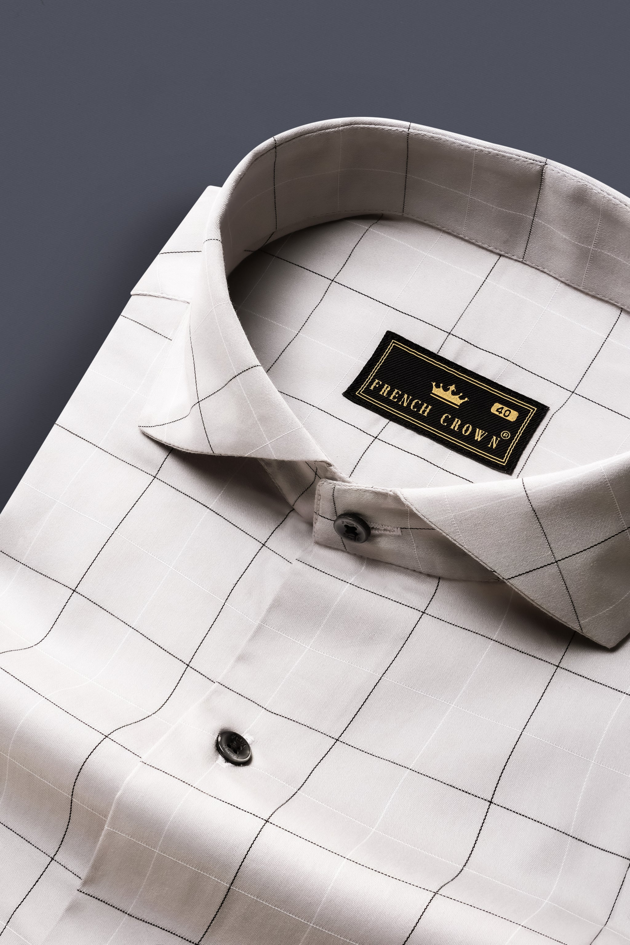 Delta Gray Casual Checks Plaid Premium Cotton Shirt For Men