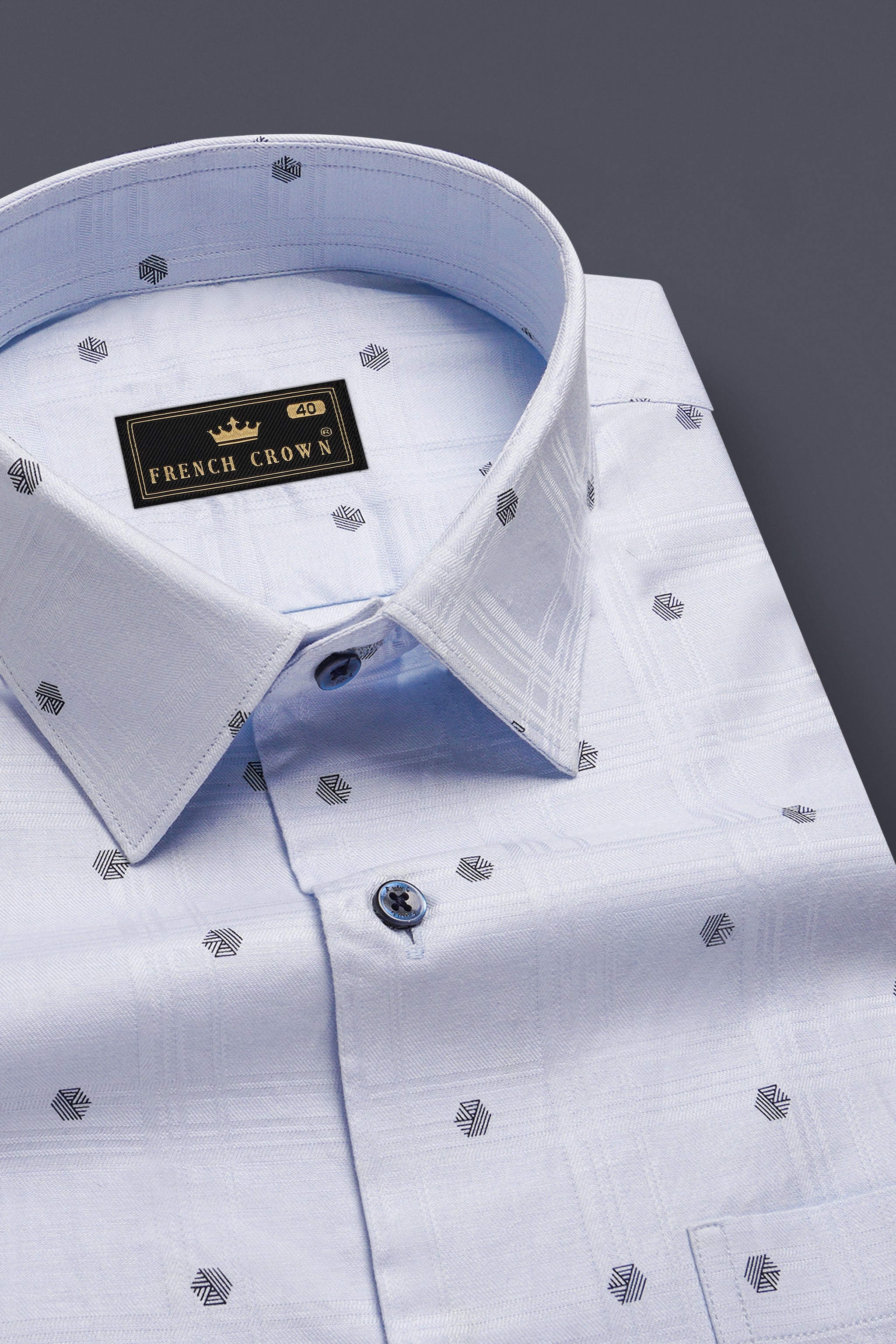 Aqua Wave-Tealish Blue Formal Textured Premium Cotton Shirt For Men
