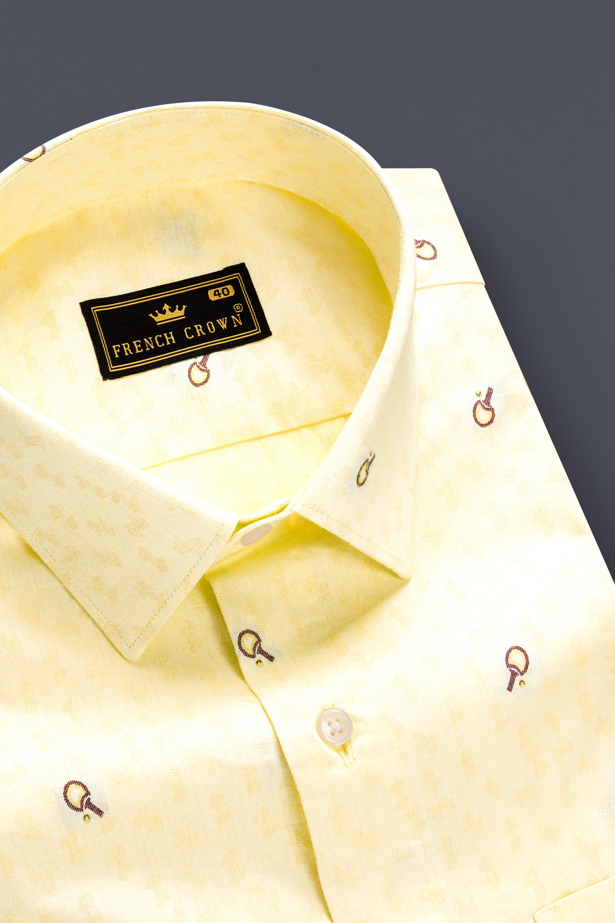 Saffron Weave-Oasis Yellow Formal Textured Premium Cotton Jacquard ...