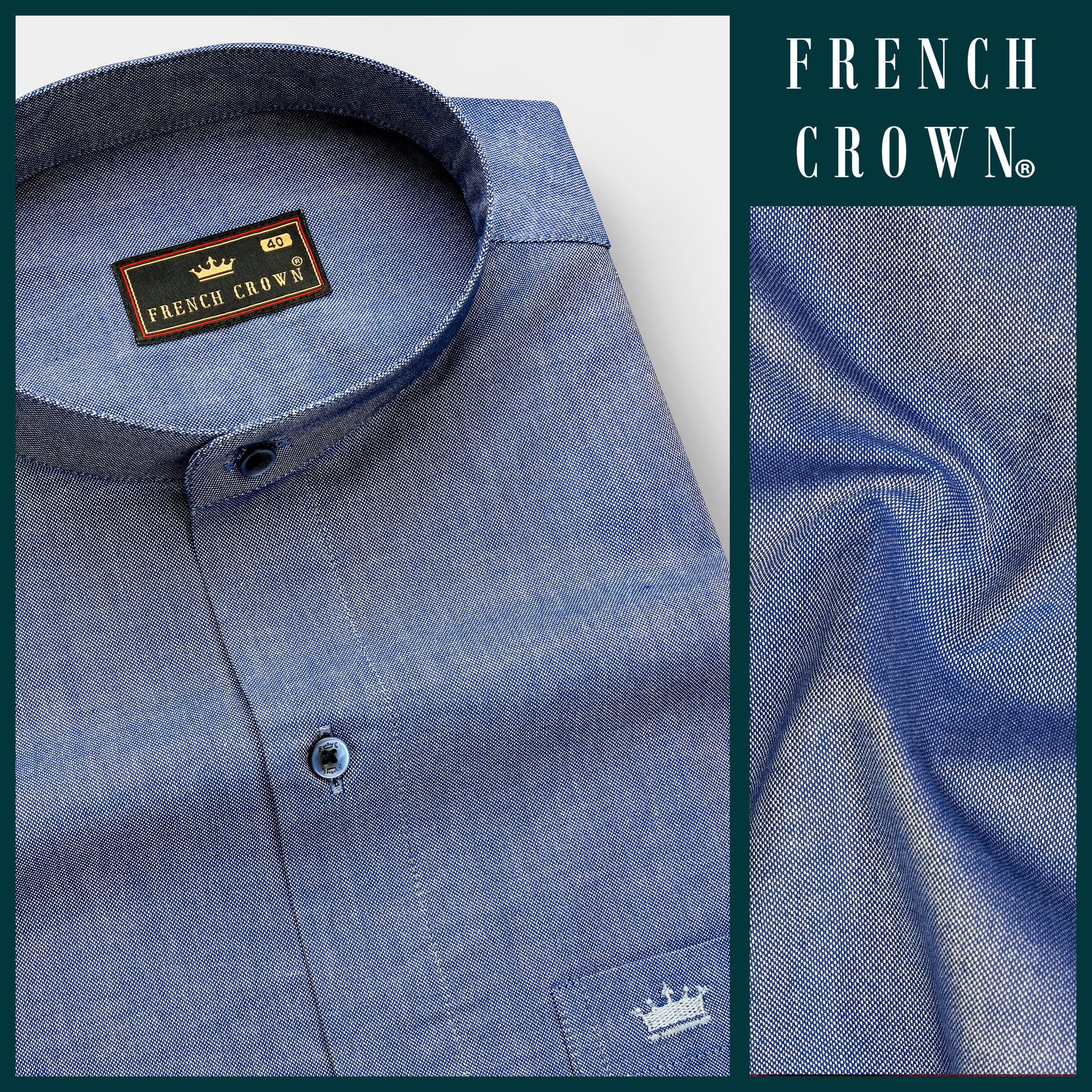 Ocean-Fiord Blue Casual Plain-Solid Premium Cotton Shirt For Men