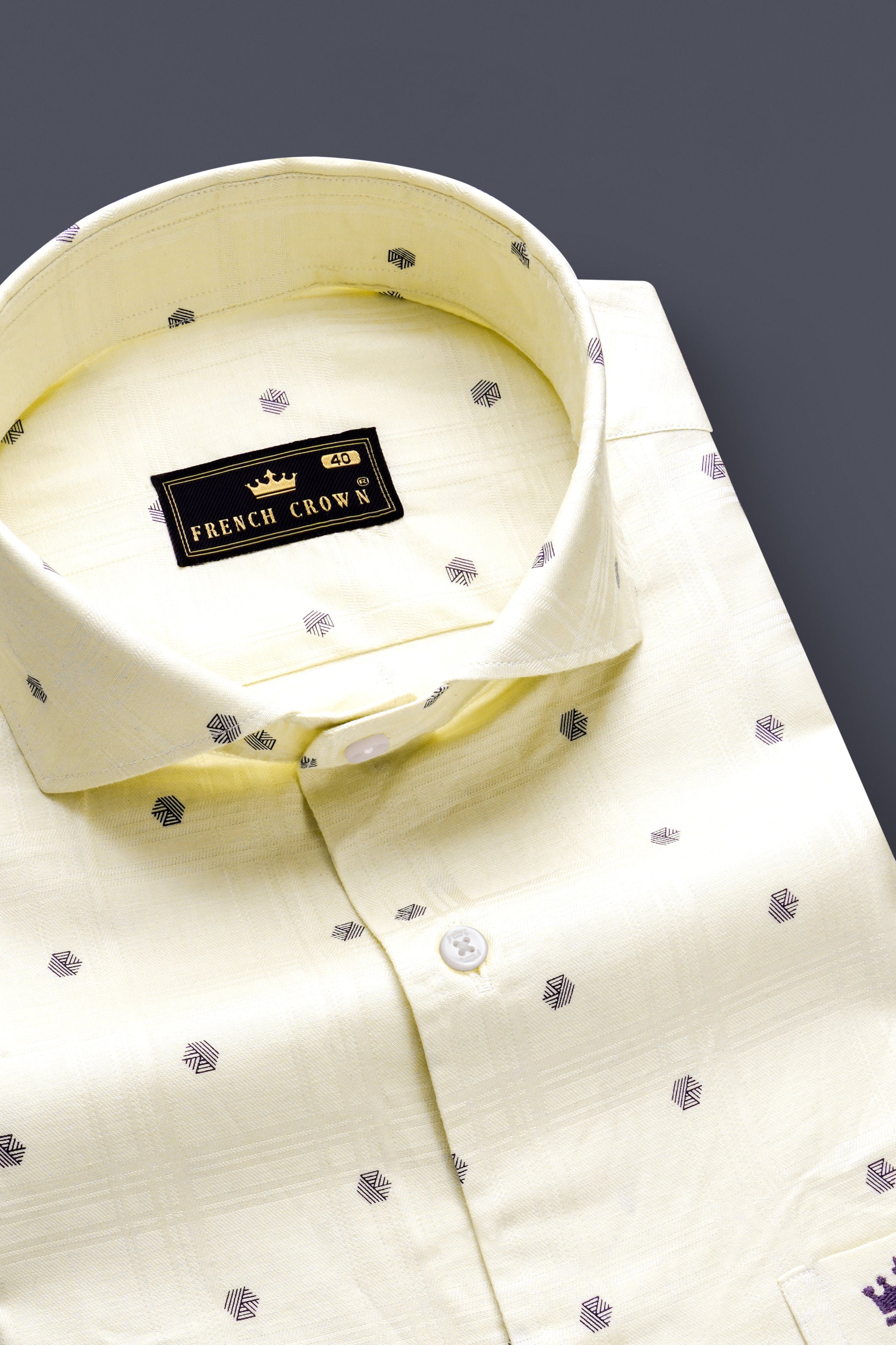 Ivory-Swizzle Cream Formal Prints Premium Cotton Shirt For Men