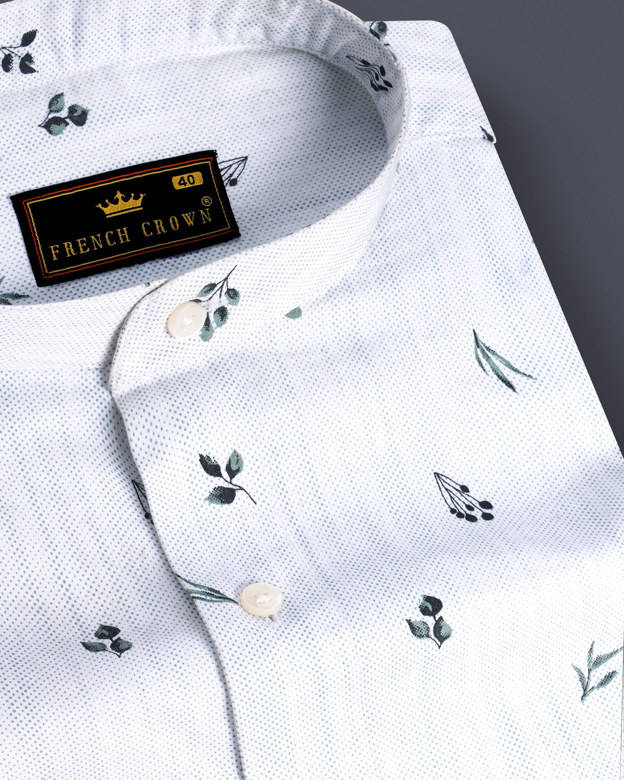 Zaffelle-Selago Blue Casual Prints Premium Cotton Shirt For Men