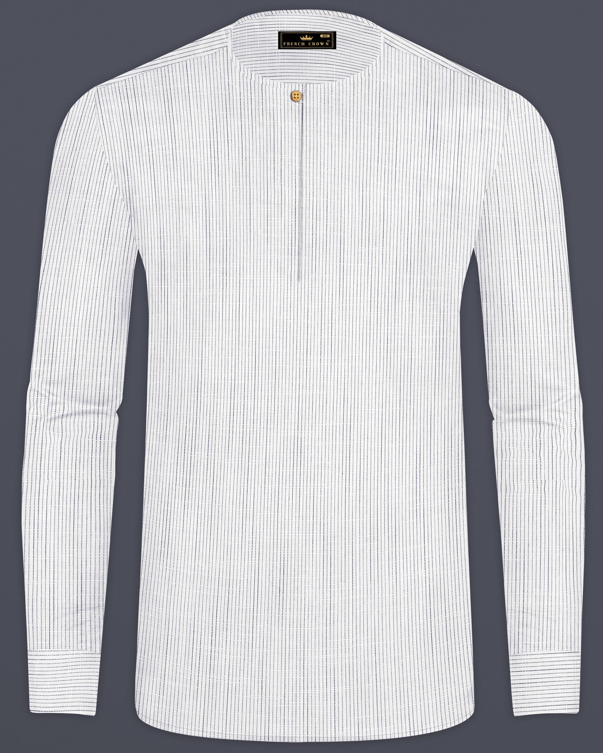 Vellure-Amour Gray Casual Stripes Premium Cotton Designer Shirt For Men