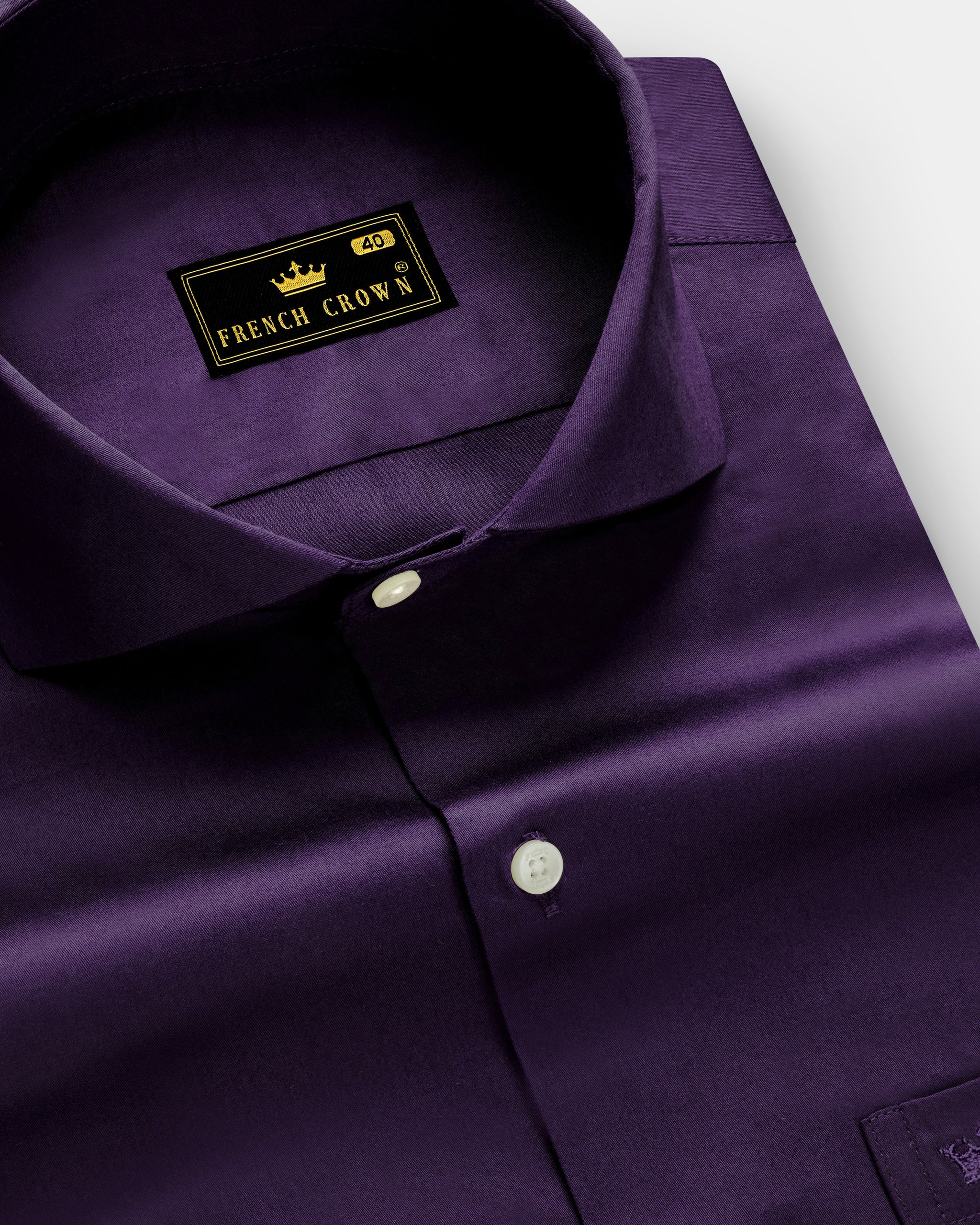 Violet-Grape Purple Plain Solid Formal Premium Cotton Shirt For Men