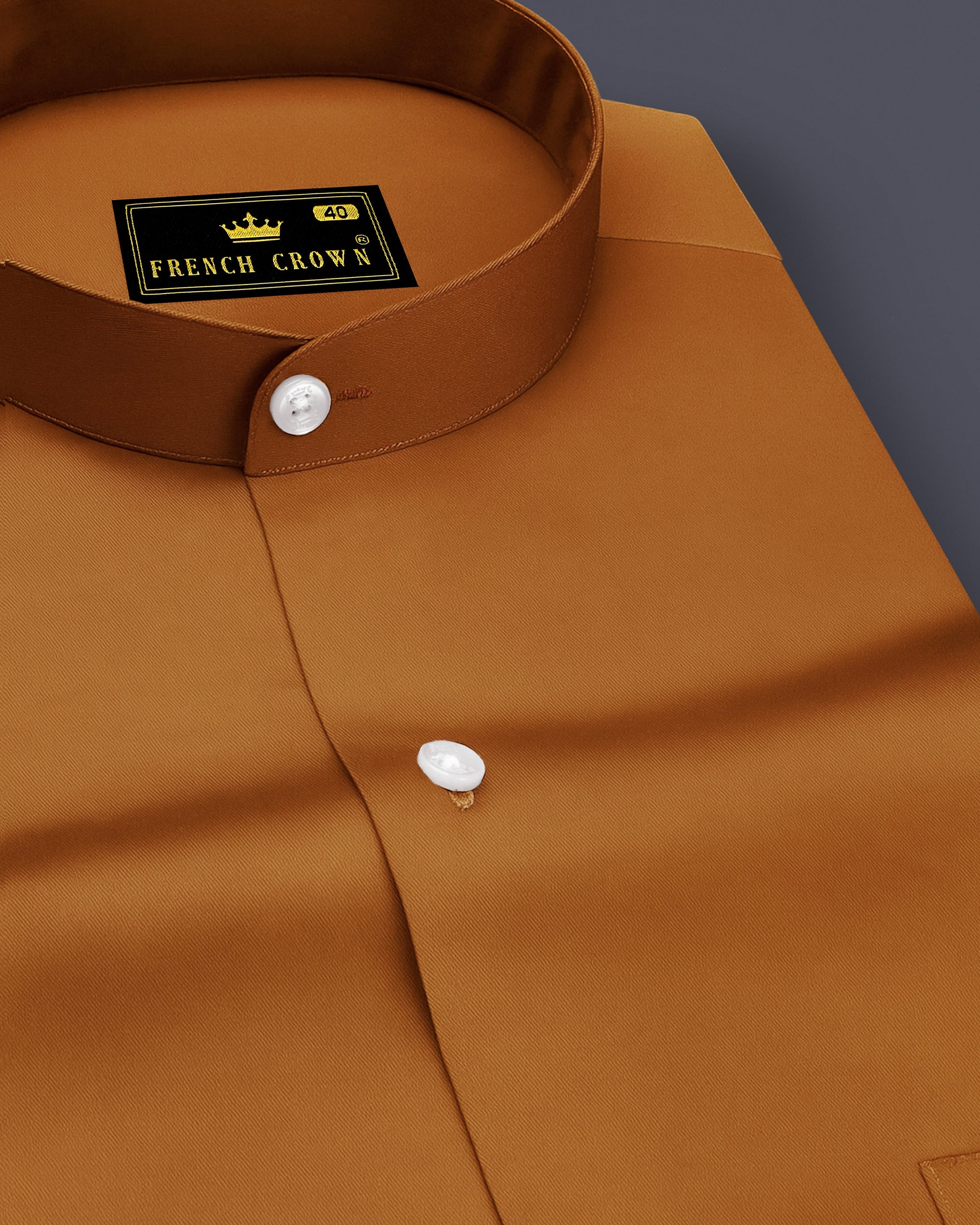 Lustran-Sienna Brown Plain-Solid Formal Premium Cotton Shirt For Men