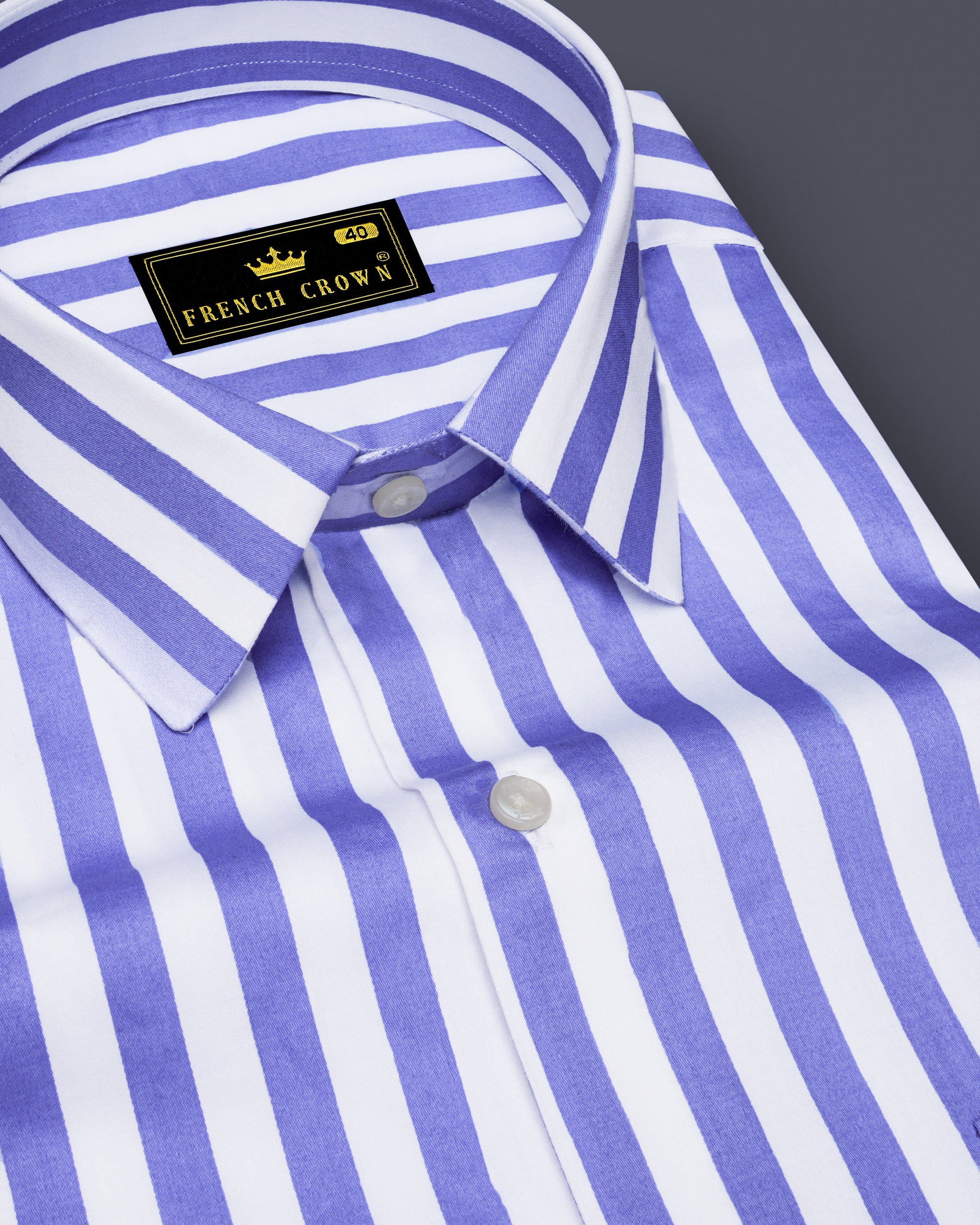 Bluvoro-Scampi Blue And Bright White Awning Stripes Formal Premium ...
