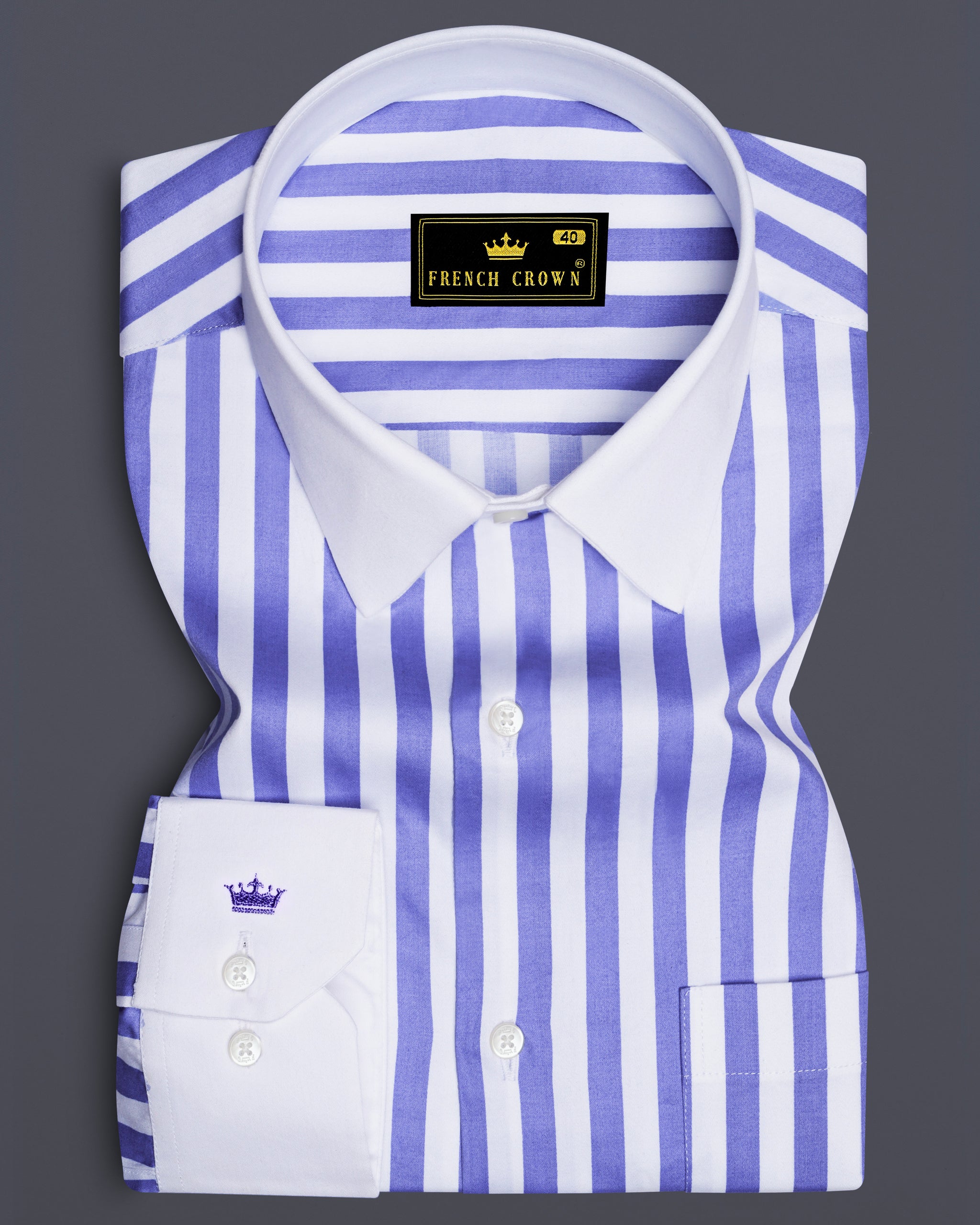 Bluvoro-Scampi Blue And Bright White Awning Stripes Formal Premium ...