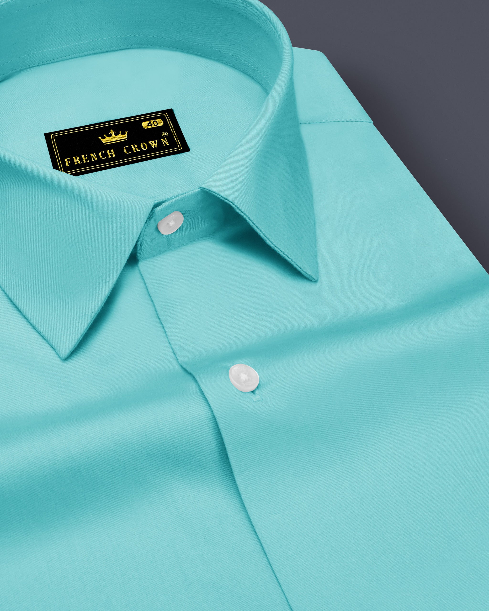Celesto-Downy Blue Plain Solid Formal Premium Cotton Shirt For Men