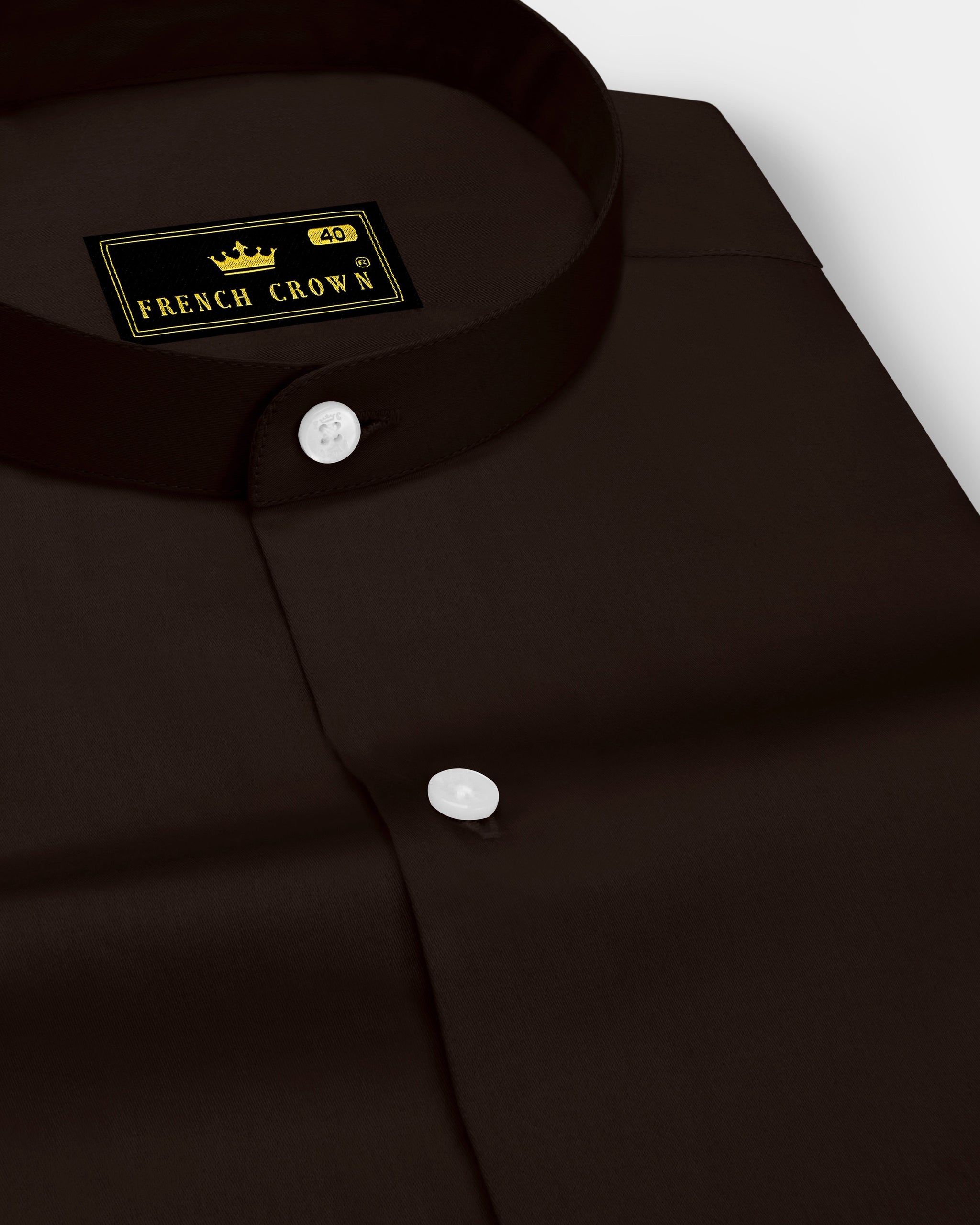 Umbero-Eternity Brown Plain Solid Formal Premium Cotton Shirt For Men