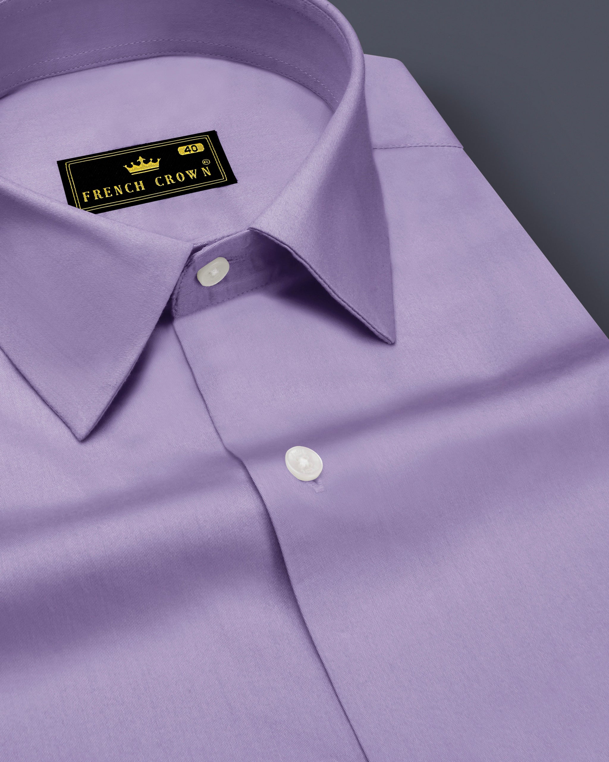 Lavero-Pastel Purple Plain Solid Formal Premium Cotton Shirt For Men
