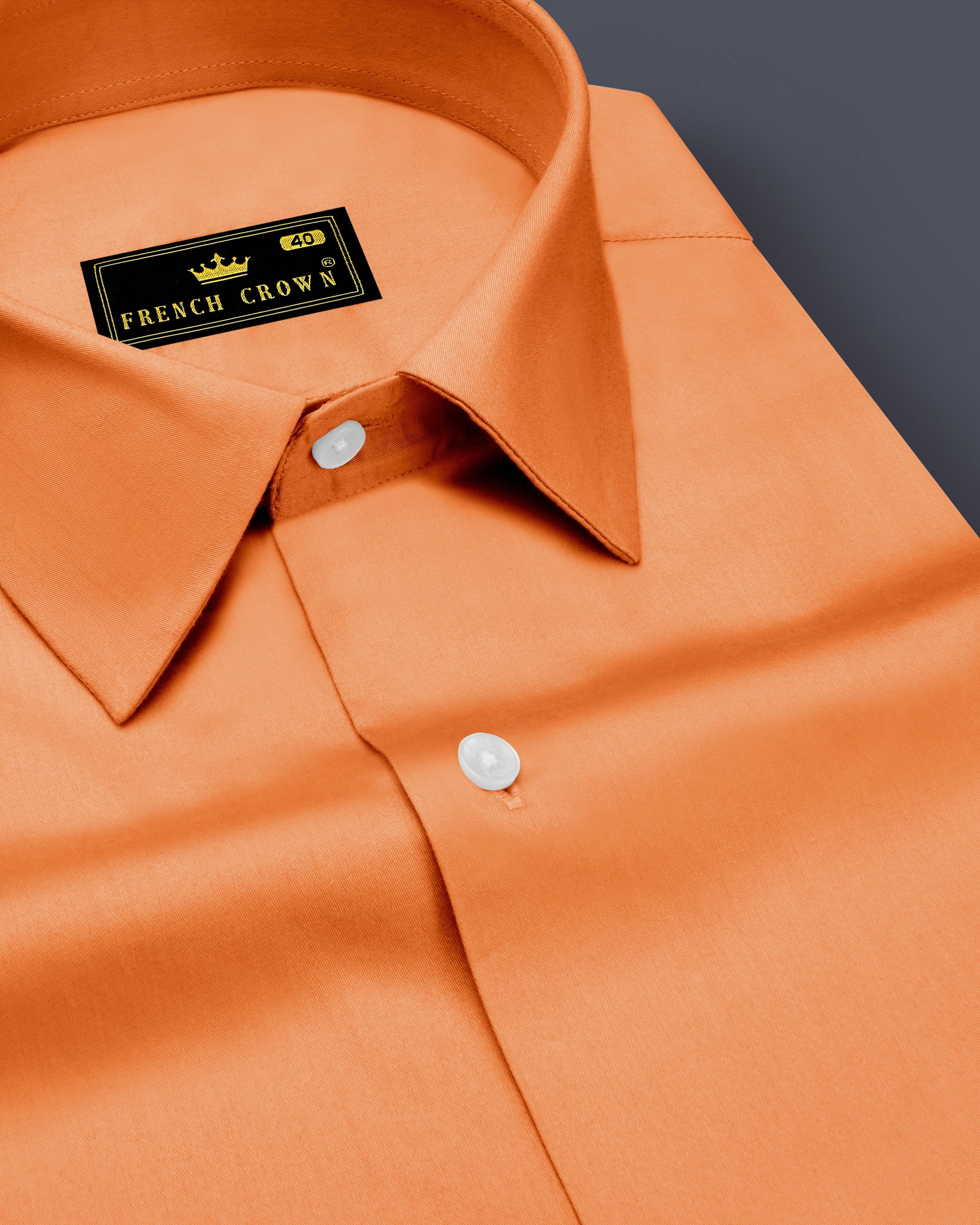 Safforo-Persian Orange Plain Solid Formal Premium Cotton Shirt For Men