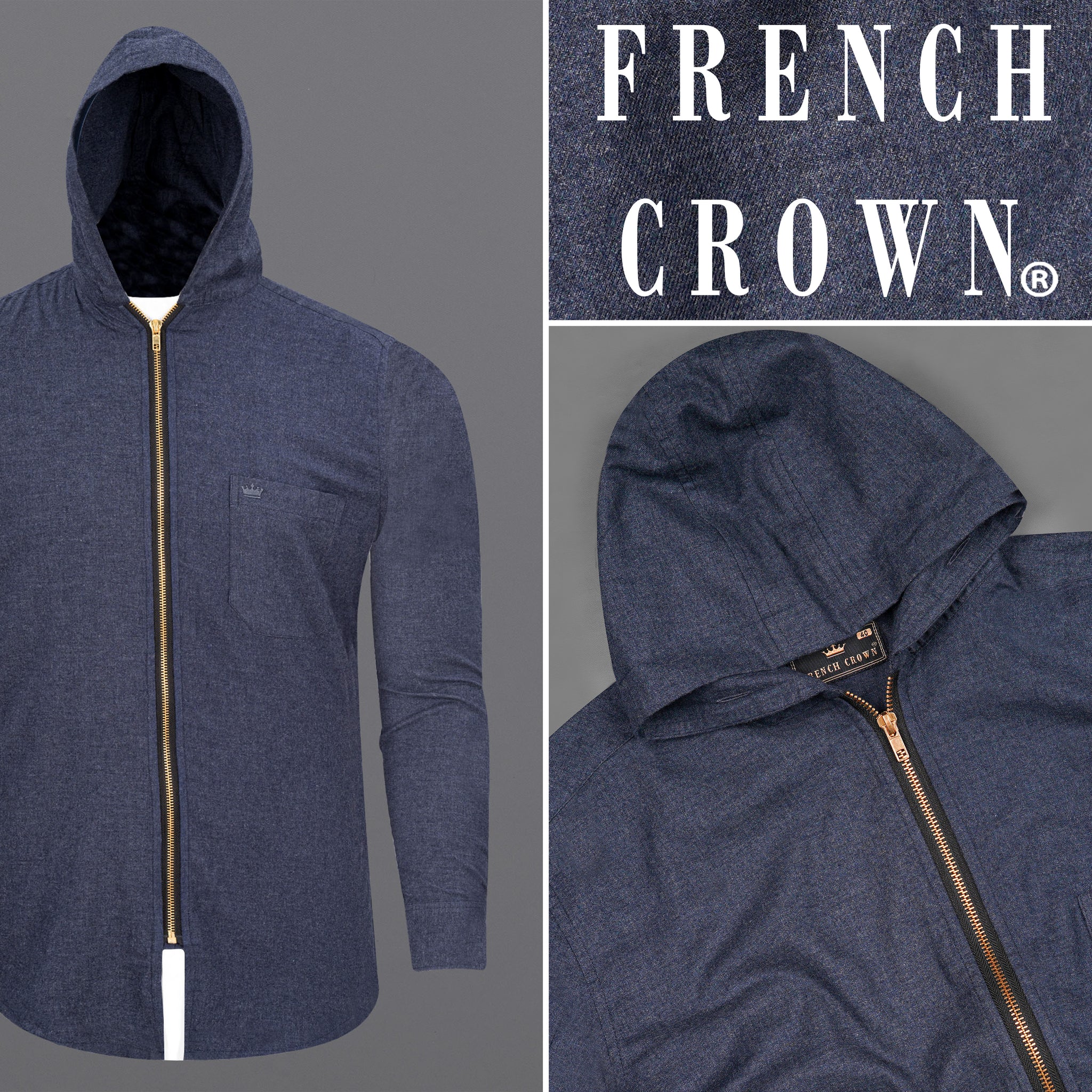 Limed Spruce Blue Casual Plain-Solid Premium Cotton Hoodie Shirt For ...