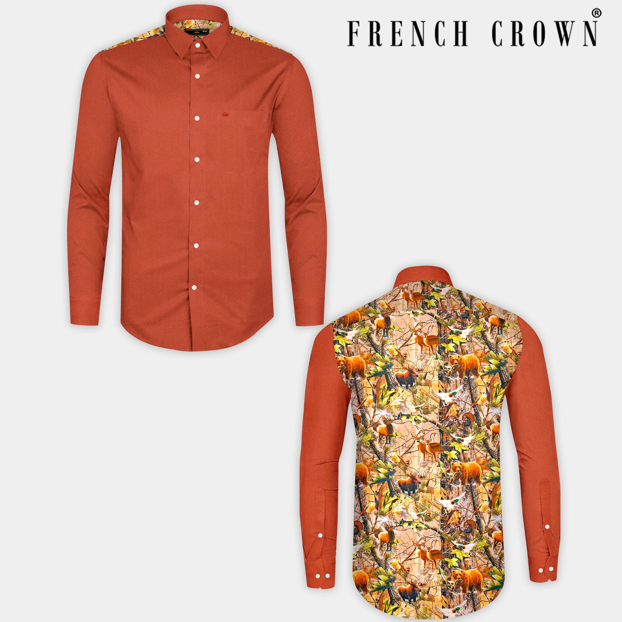 Sepia Rose with Back Casual Prints Premium Cotton Shirt For Men ...