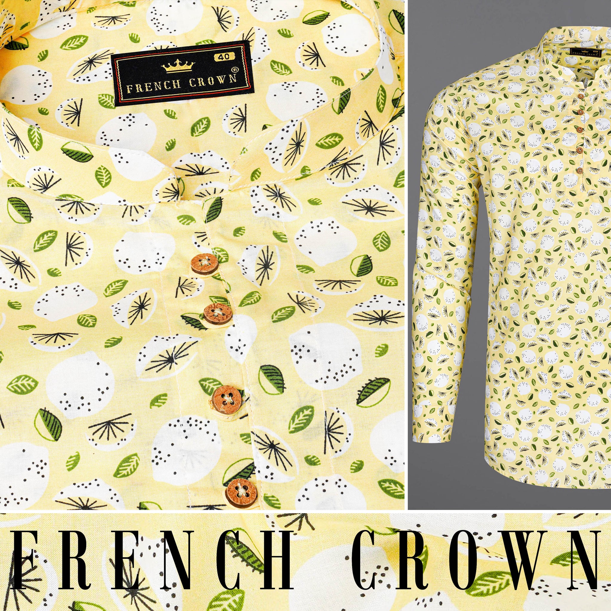 Pale Goldenrod Yellow Stripes Prints Premium Cotton Indian Kurta Style ...