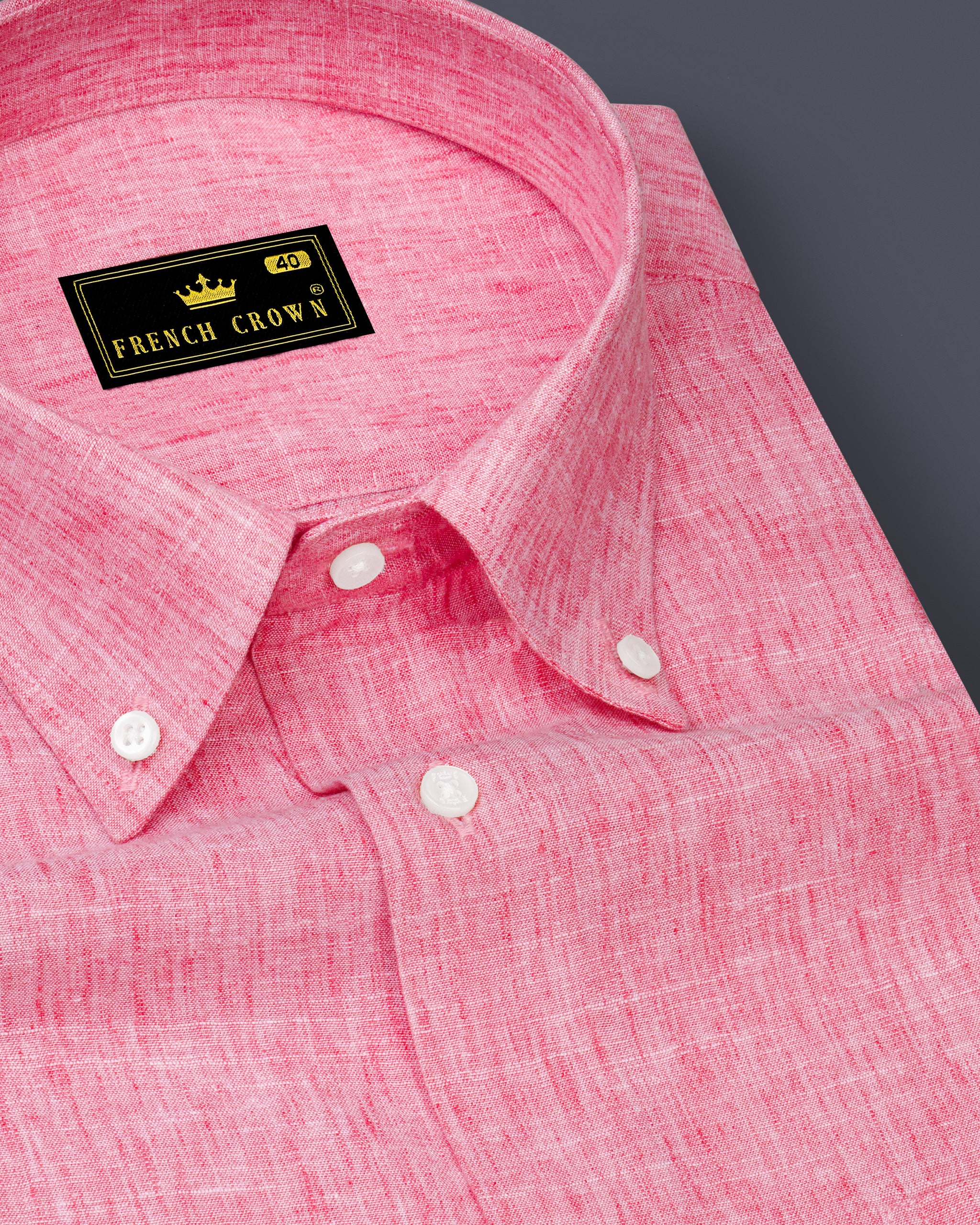 Charm Pink Formal/Casual Plain-Solid Premium Cotton Button-Down Shirt ...