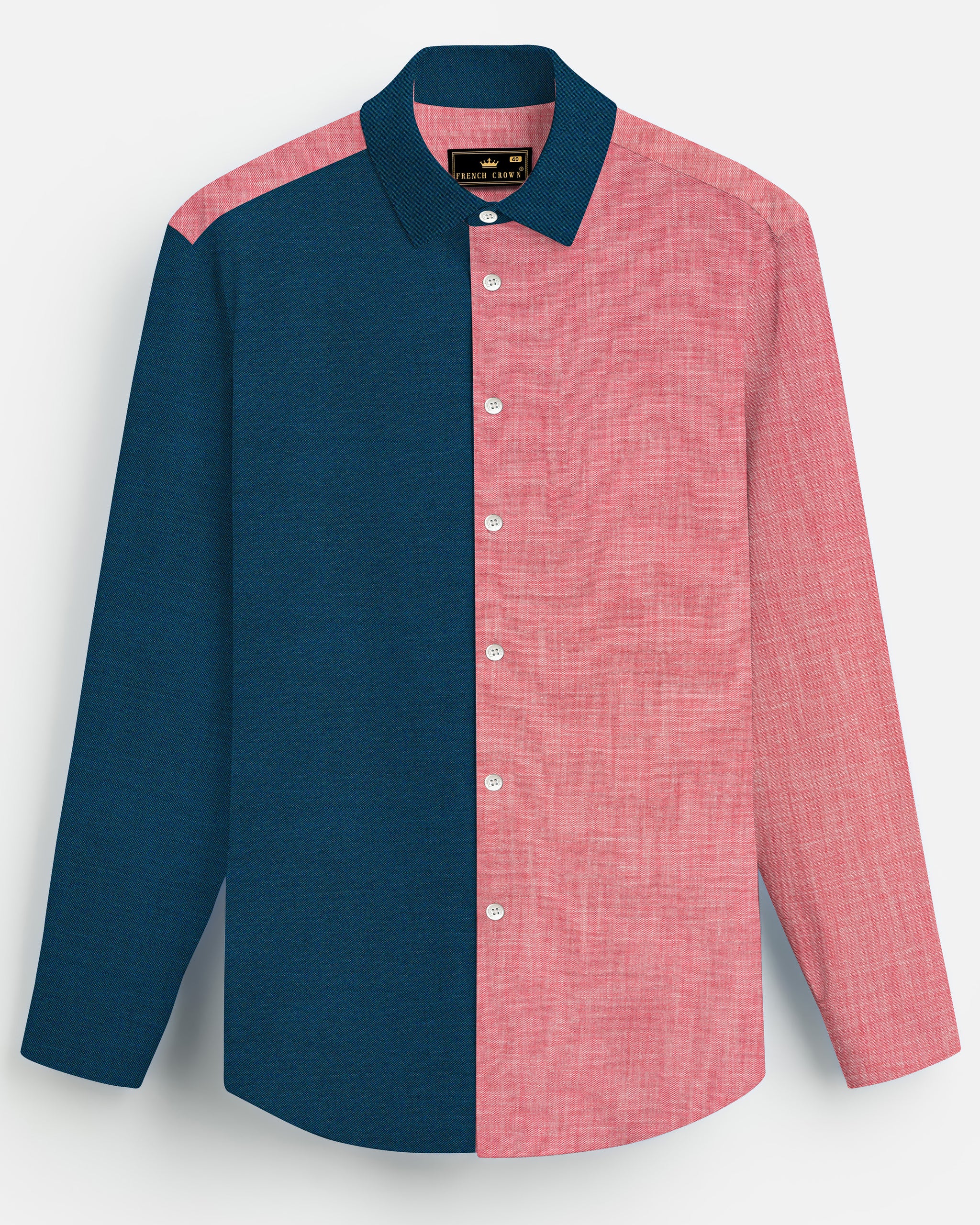 Sherpa Sea Blue Casual Plain-Solid Premium Cotton Shirt For Men ...