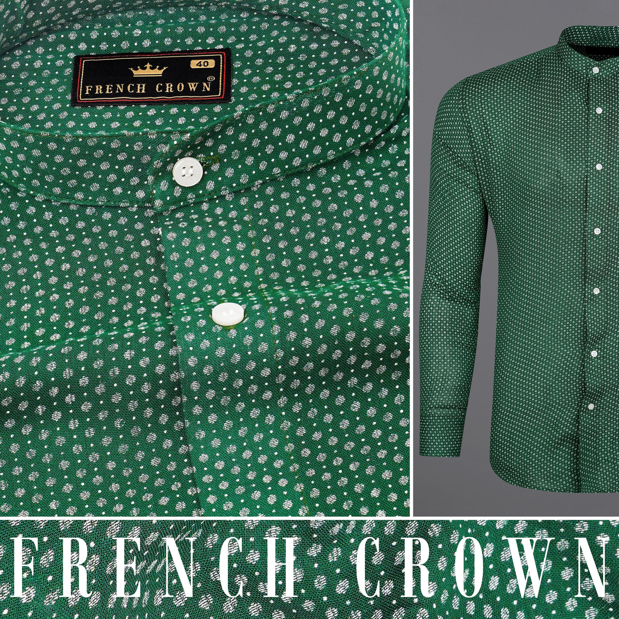 Killarney Green and White Printed Formal/Casual Prints Premium Cotton ...