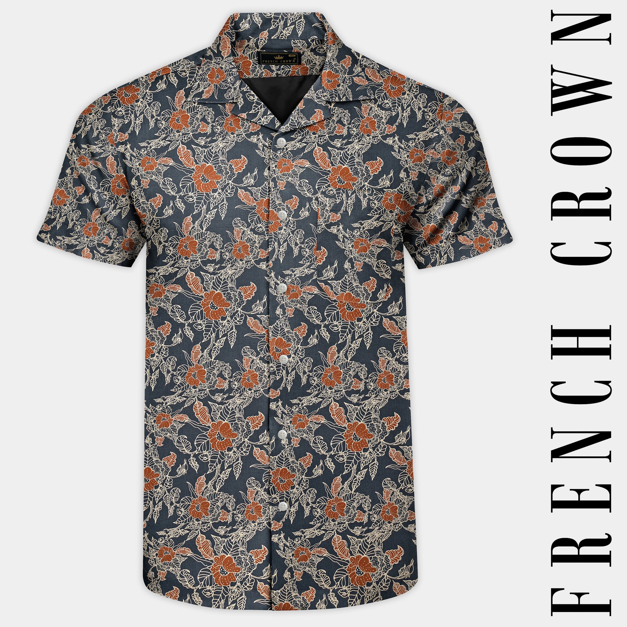 Iridium Gray Casual Prints Premium Cotton Shirt For Men - Rare Rabbit ...