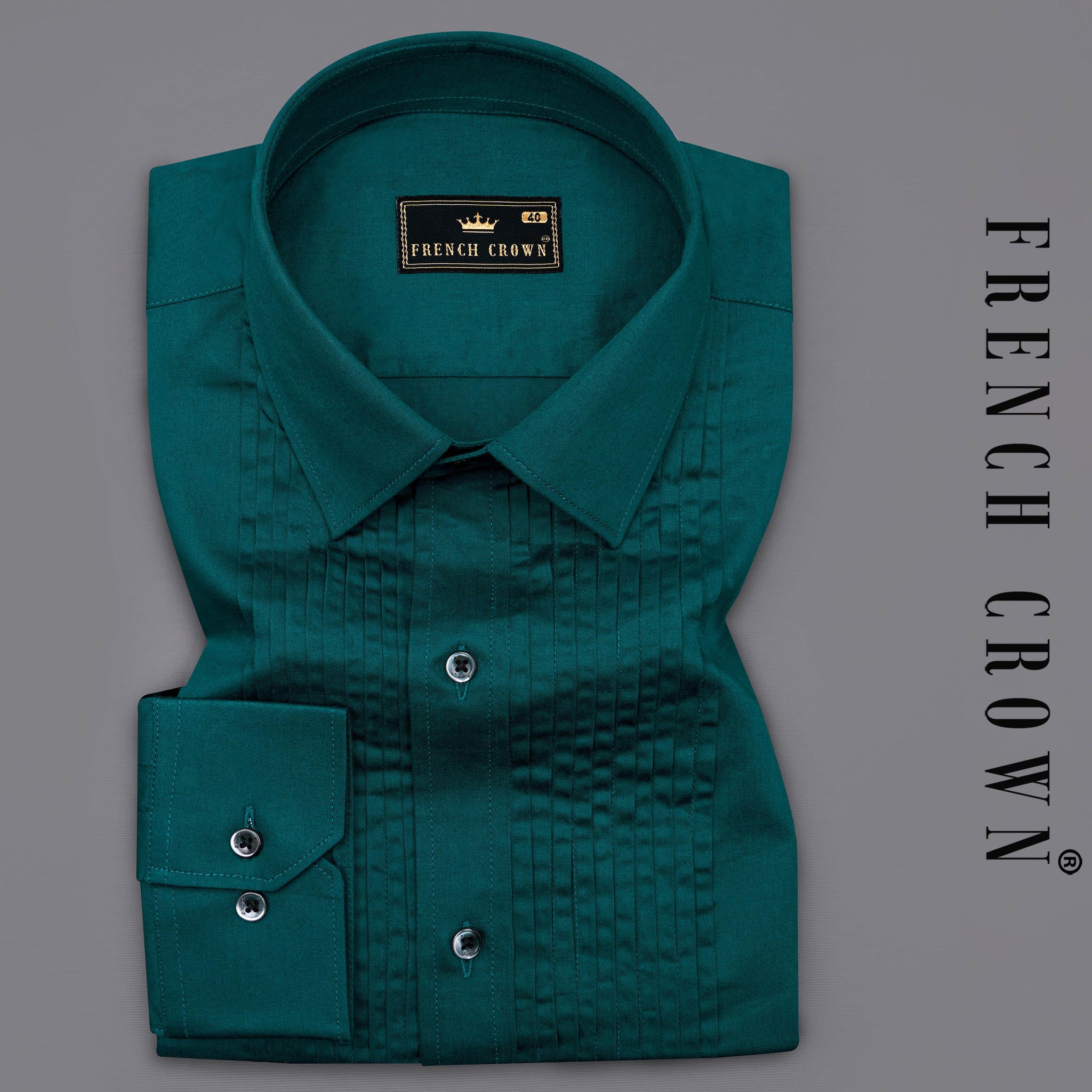 Sherpa Blue Formal/Casual Plain-Solid Premium Cotton Tuxedo Shirt For ...