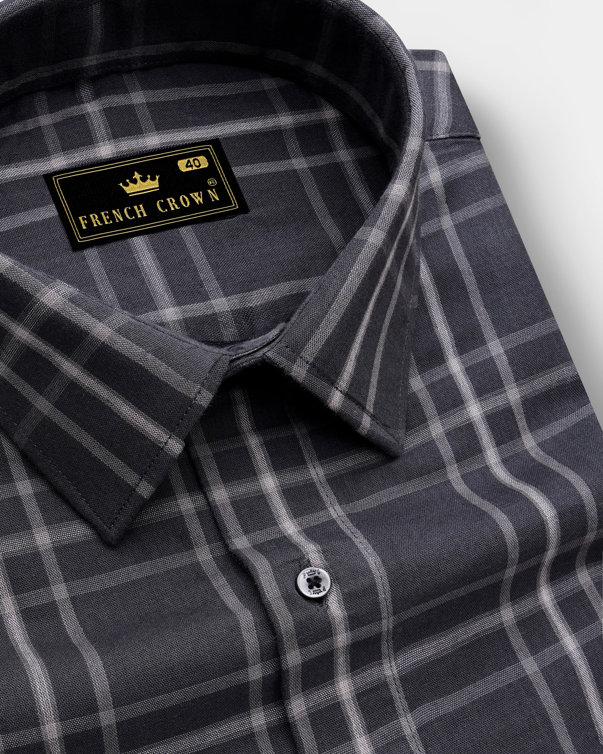 Jade Black with Maverick Pink Formal/Casual Checks-Plaid Premium Cotton ...