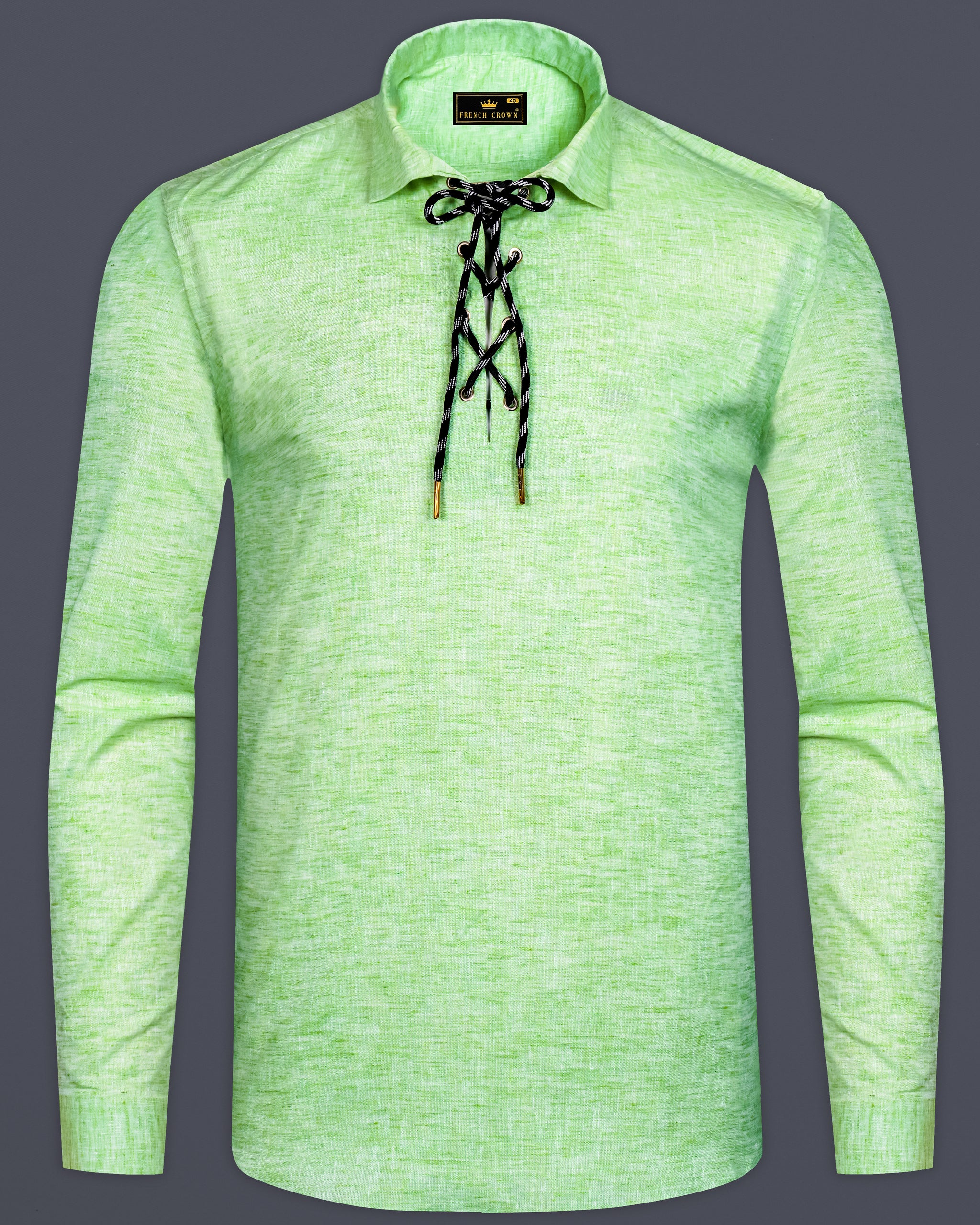 Madang Green Formal/Casual Textured Premium Cotton Shirt For Men