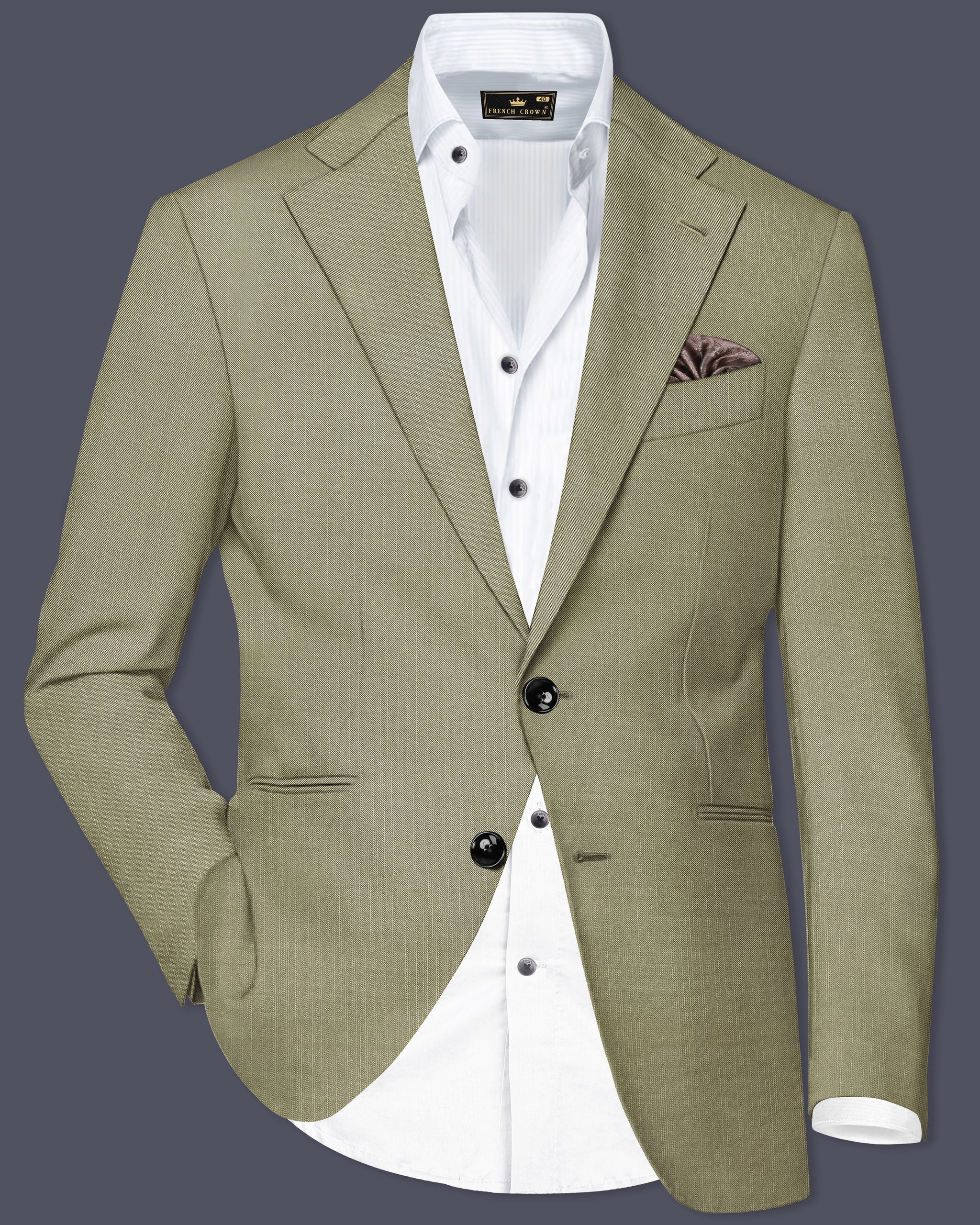 Citron-Lemon Grass Green Solid Premium Wool Rich Single Breasted Blazer ...