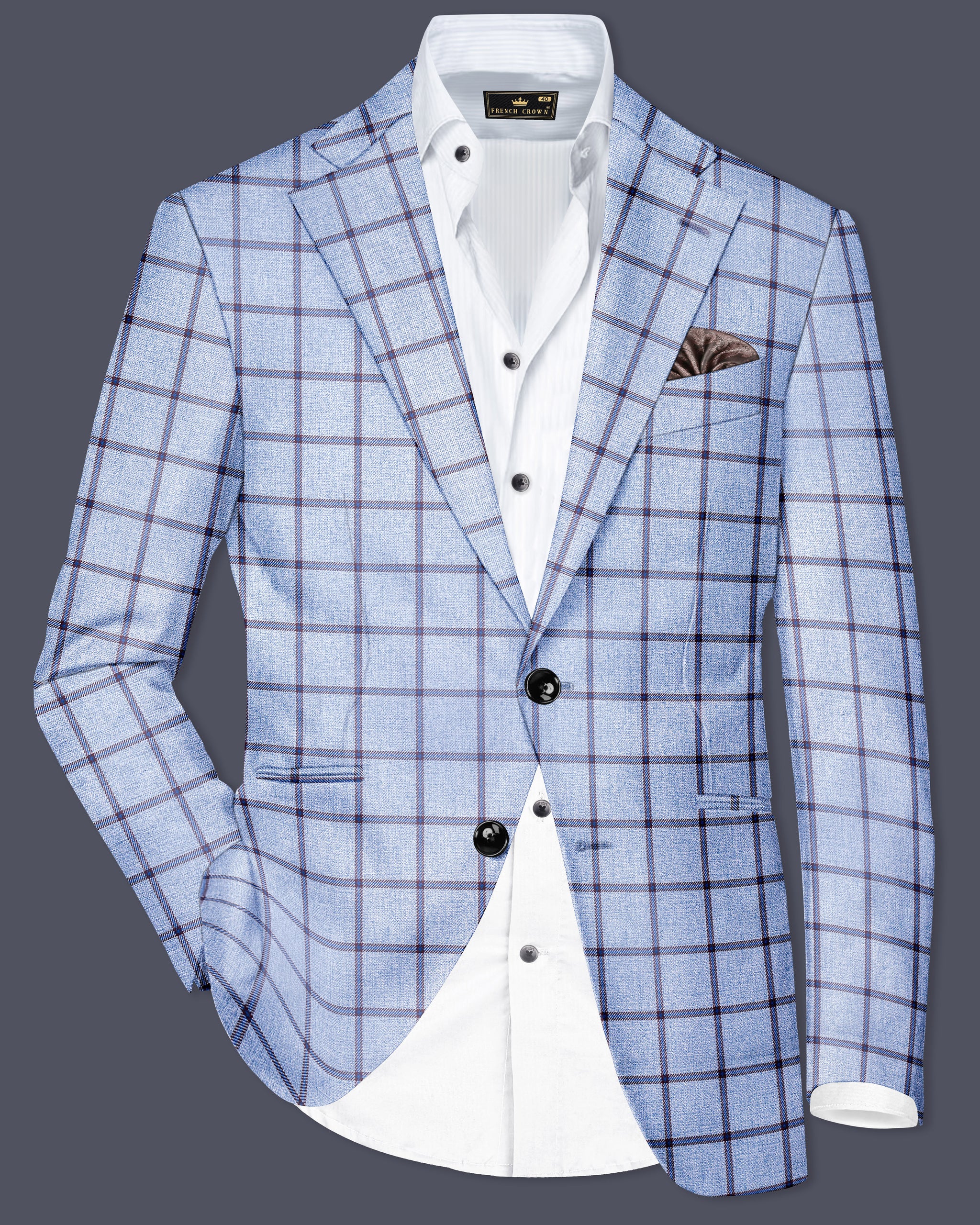 Mistrel-Spun Pearl Gray Solid Premium Wool Rich Single Breasted Blazer ...