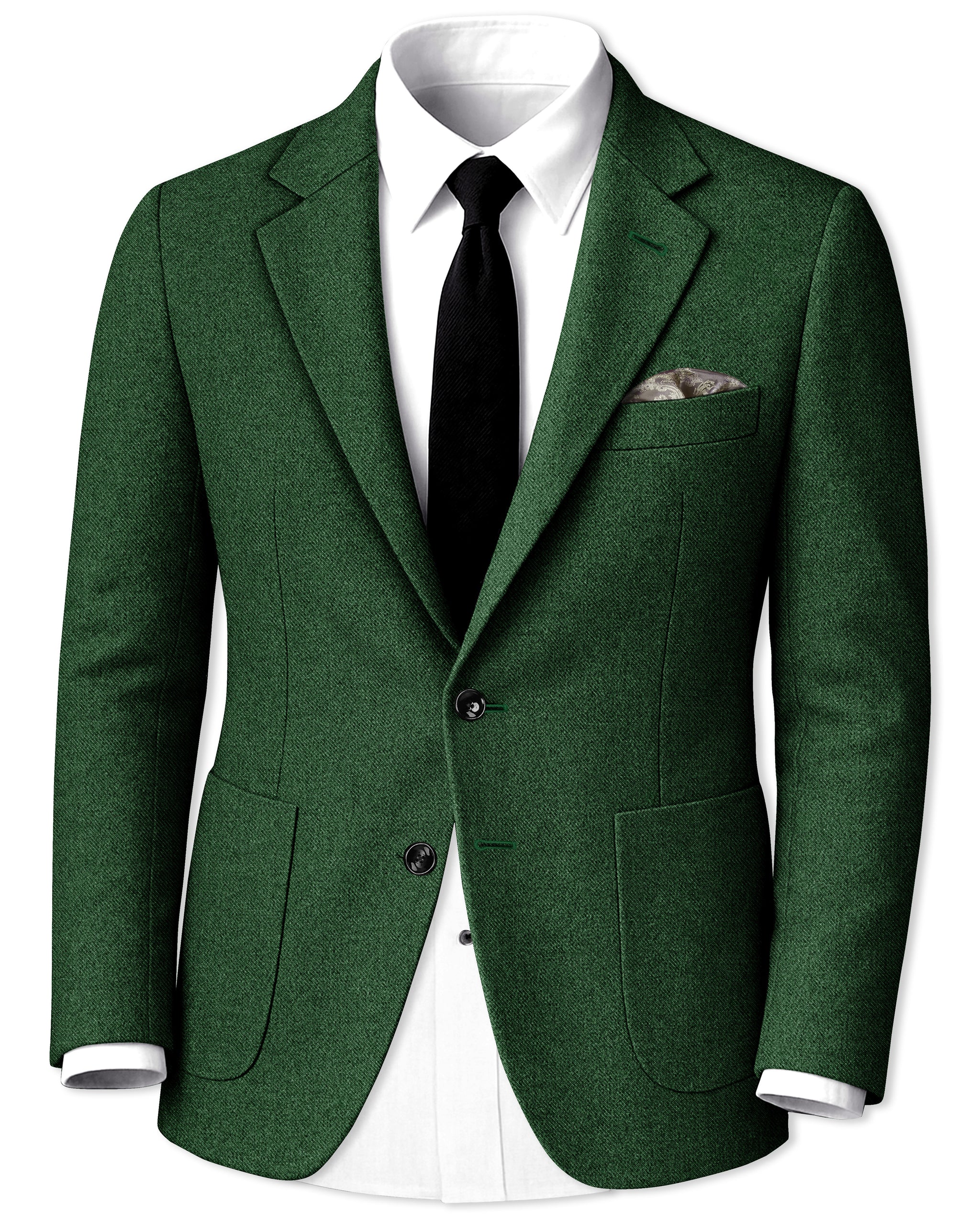 Virenza-Mystle Green Textured Tweed Premium Wool Rich Single Breasted ...