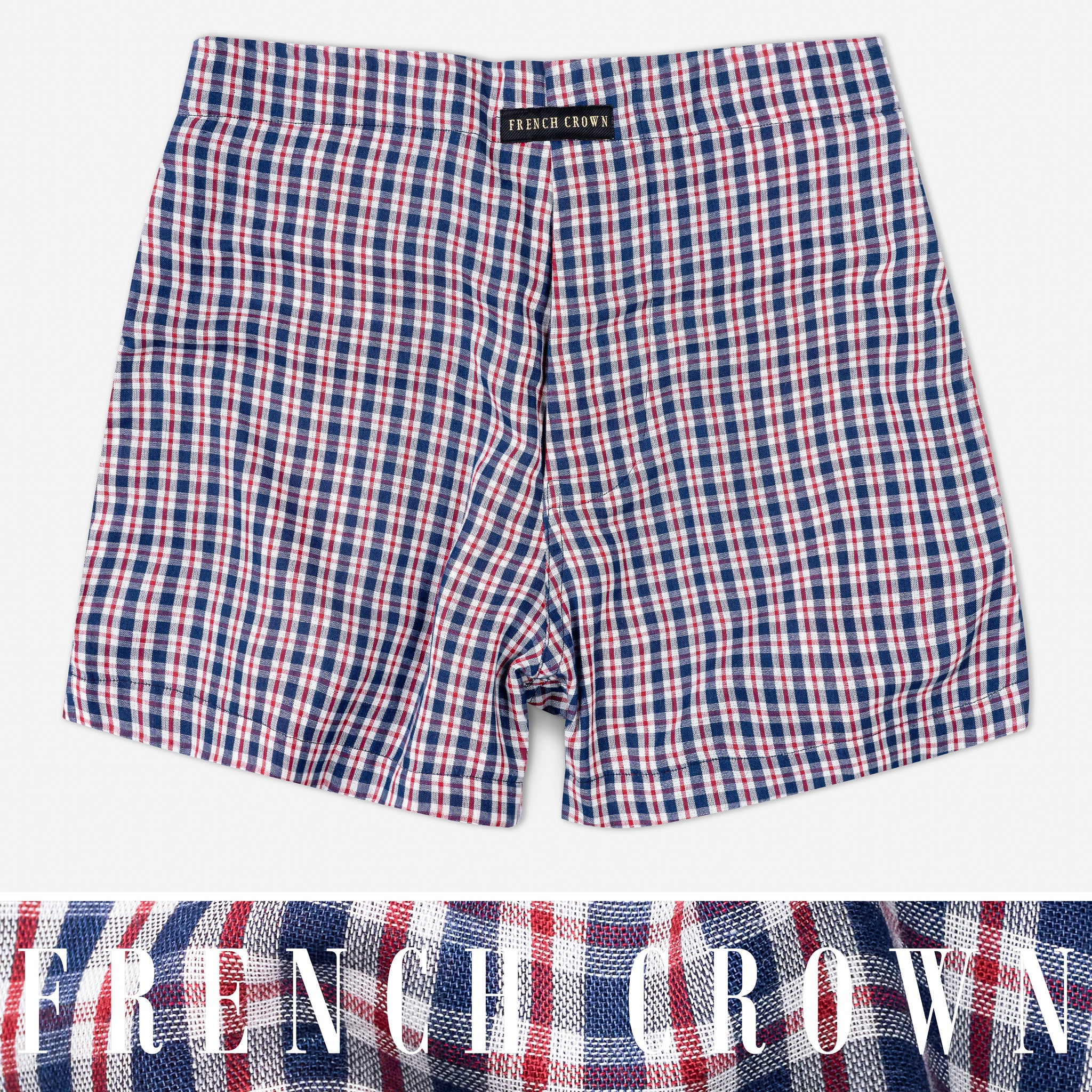 Nile Blue And Stiletto Red With White Checks-Plaid Premium Cotton ...