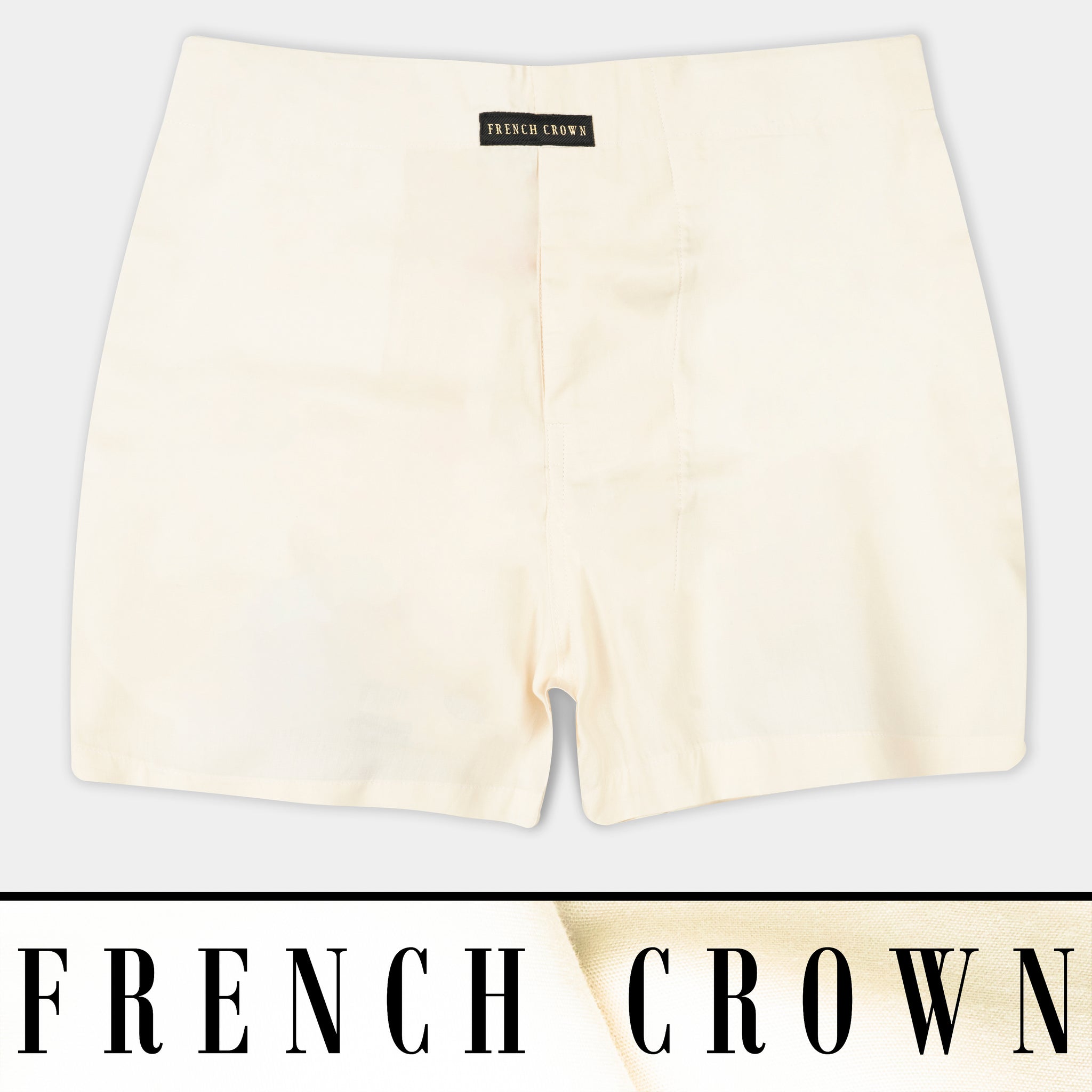 Antique Cream Plain-Solid Premium Cotton Boxers For Man