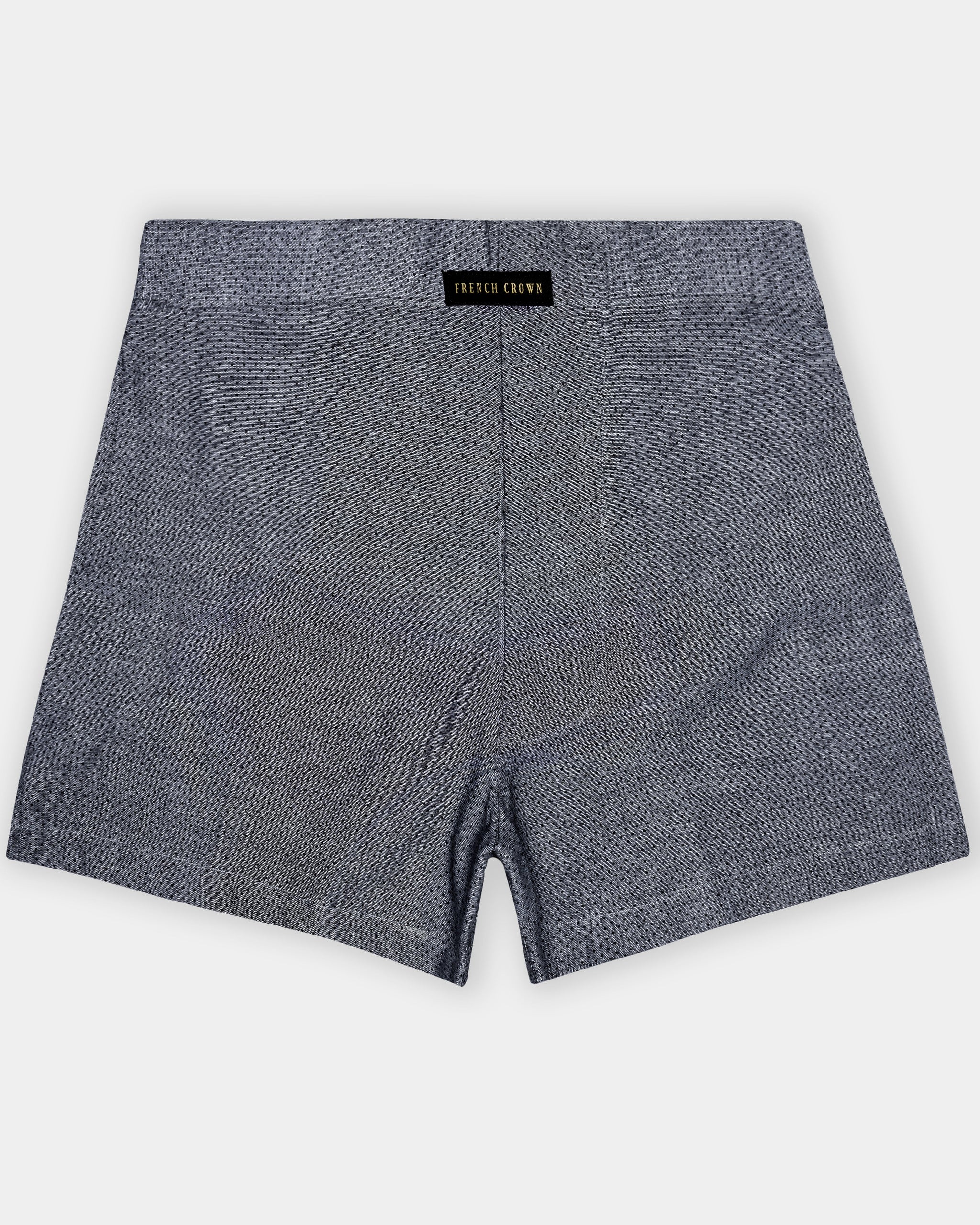 Mid Gray Dotted Dobby Textured Premium Cotton Boxer For Man