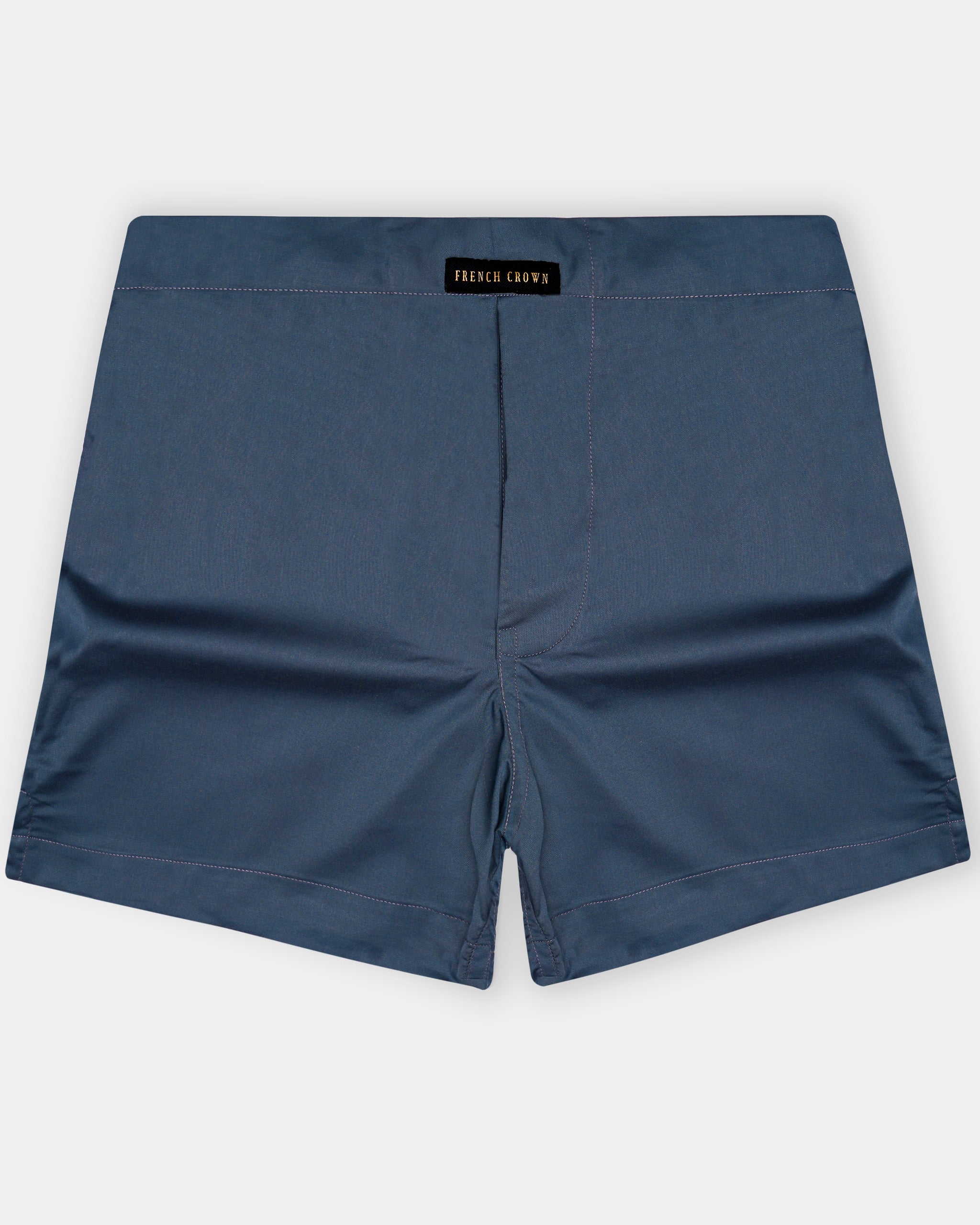 Gunmetal Blue Plain Solid Cotton Boxer For Man