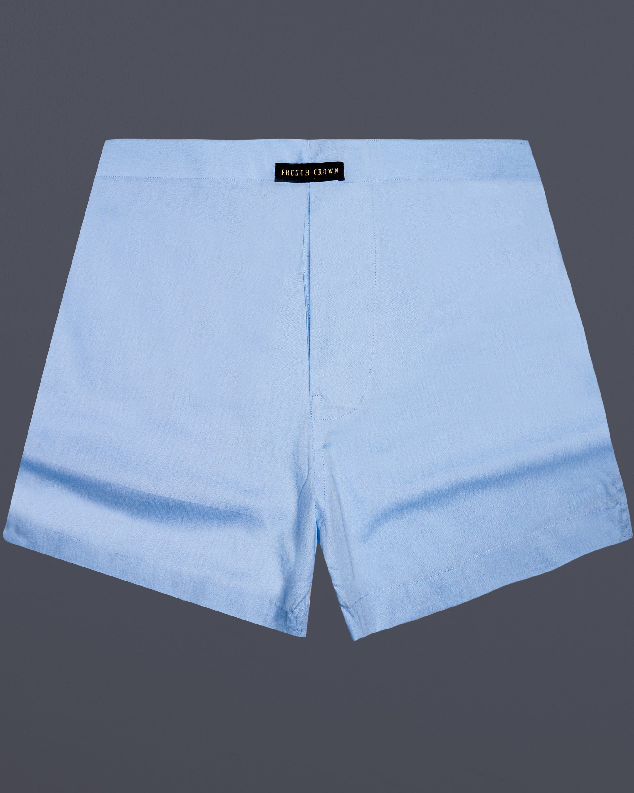 Spindle Blue Plain Solid Cotton Boxer For Man