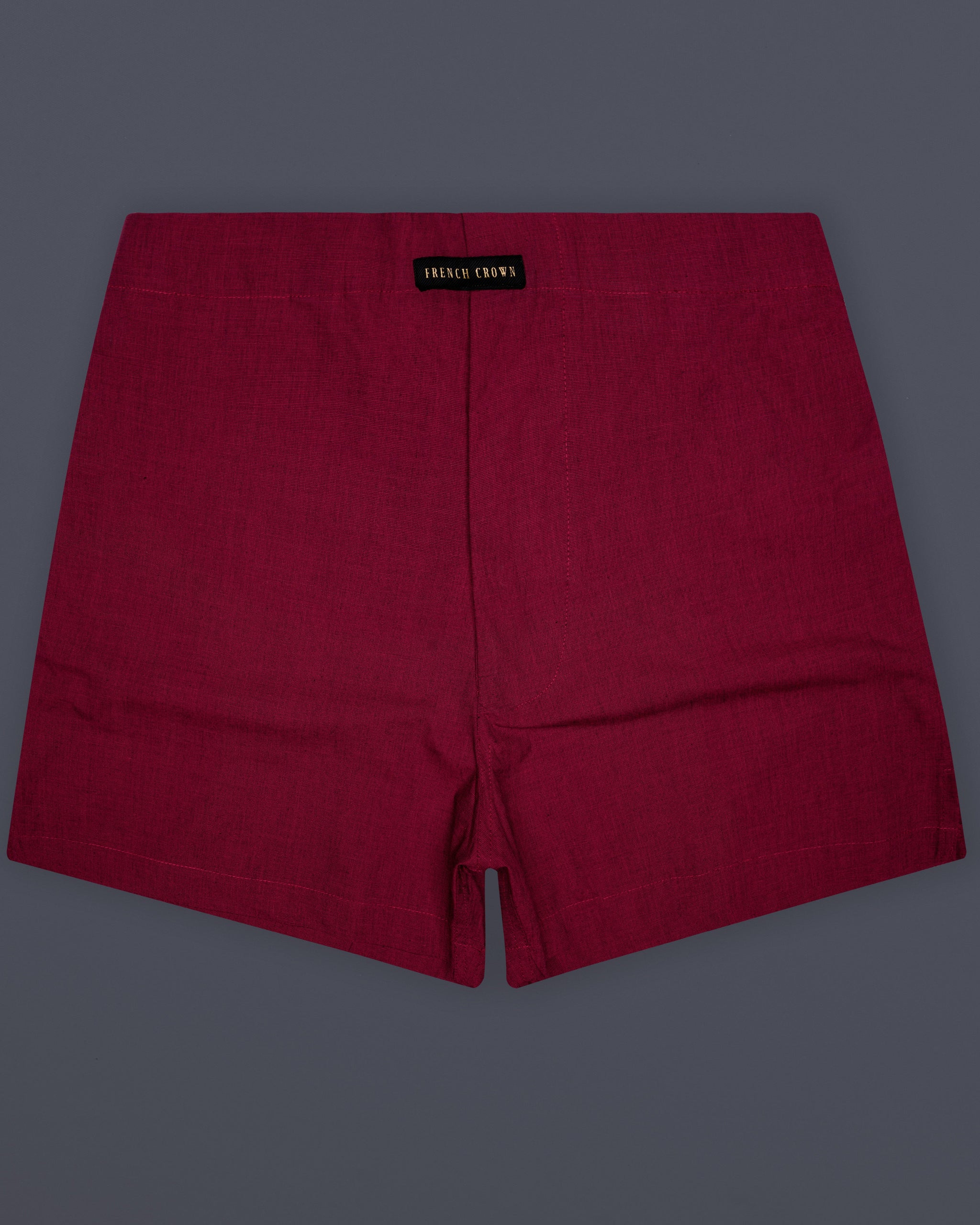 Scarlet-Wine Red Plain Solid Cotton Boxer For Man