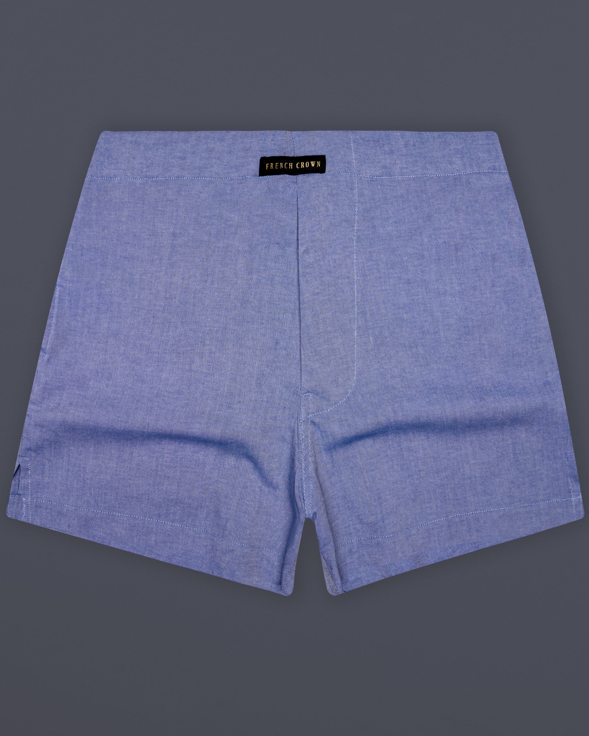 Storm-Faded Blue Plain Solid Cotton Boxer For Man