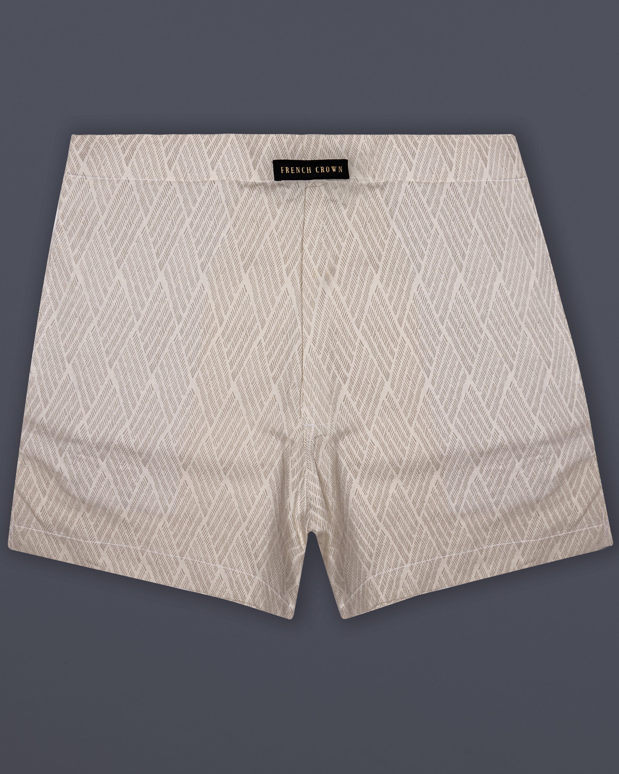 Oat Swirl-Swirl Cream Prints Cotton Boxer For Man