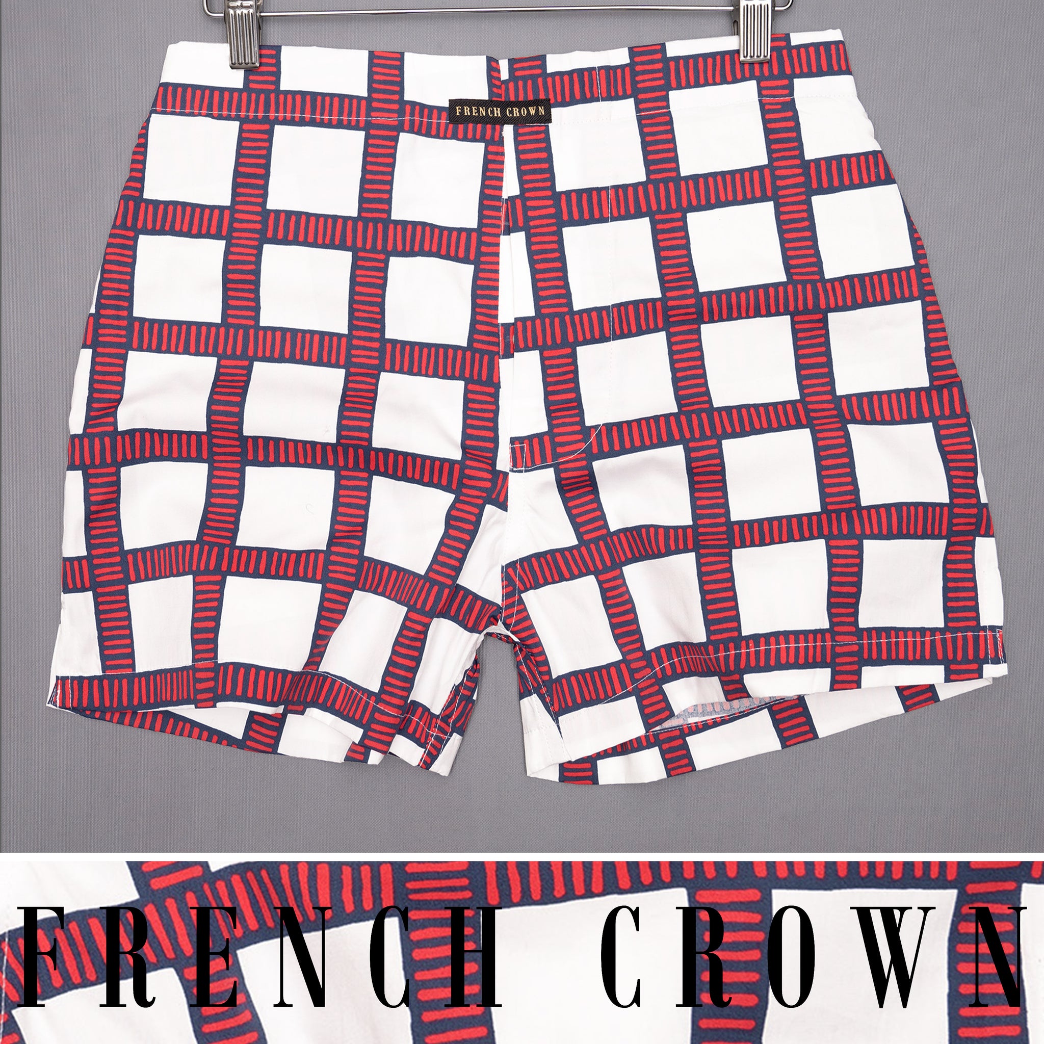 White Checks Plaid Premium Cotton Boxers For Man